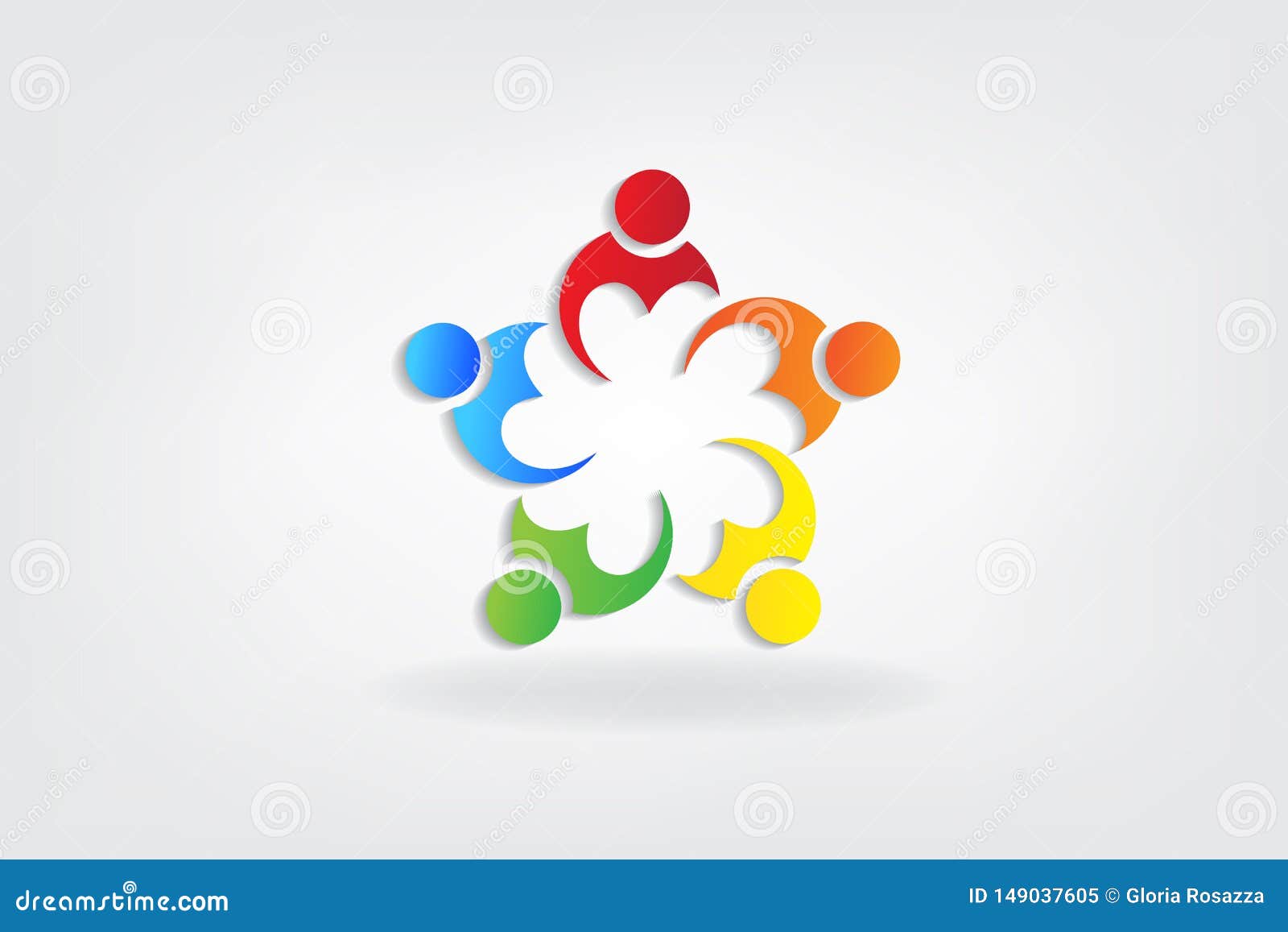 Logo Teamwork Love Heart People Icon Vector Stock Vector - Illustration ...