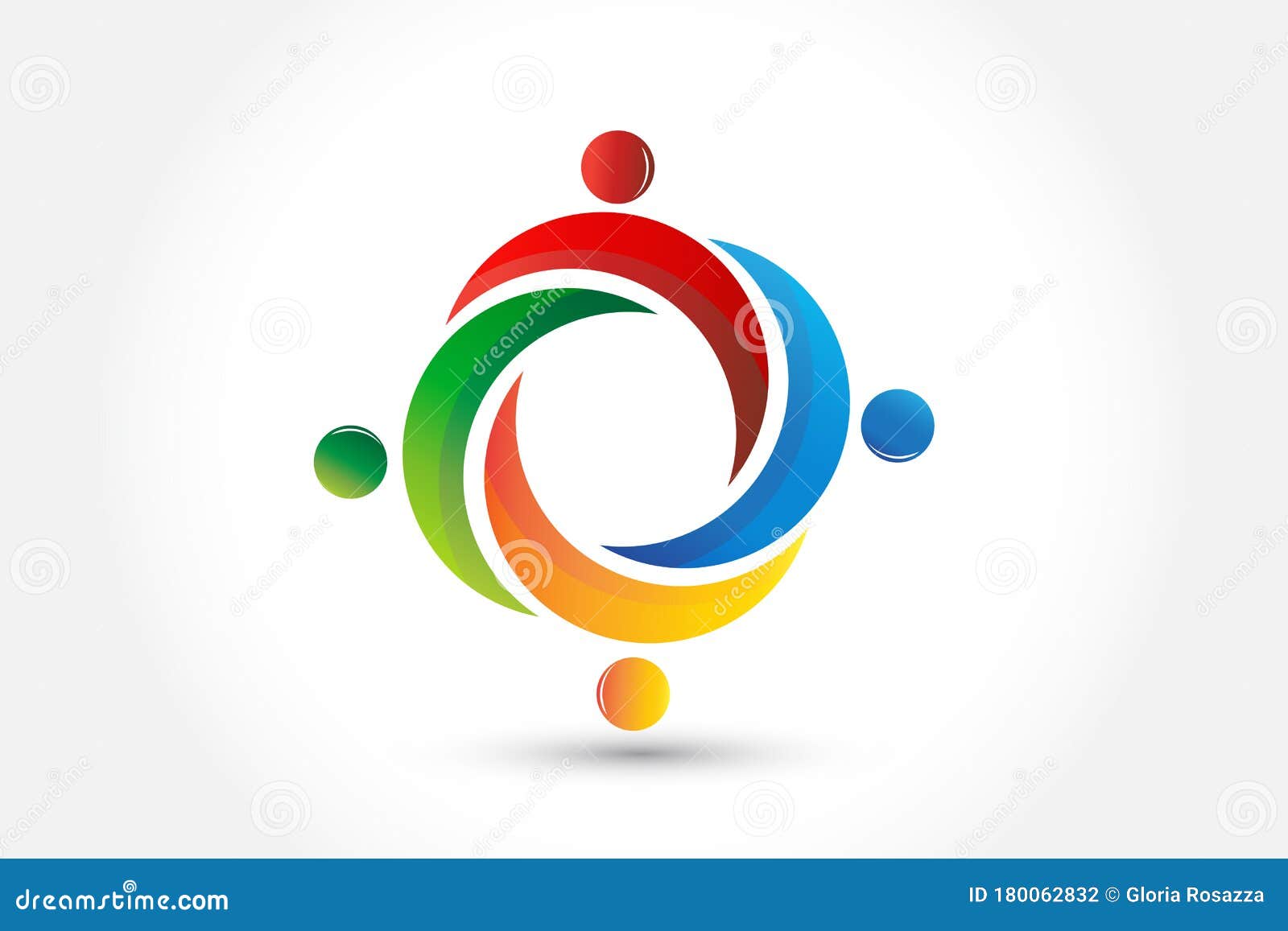 Logo Teamwork People Around in a Hug Stock Vector - Illustration of ...