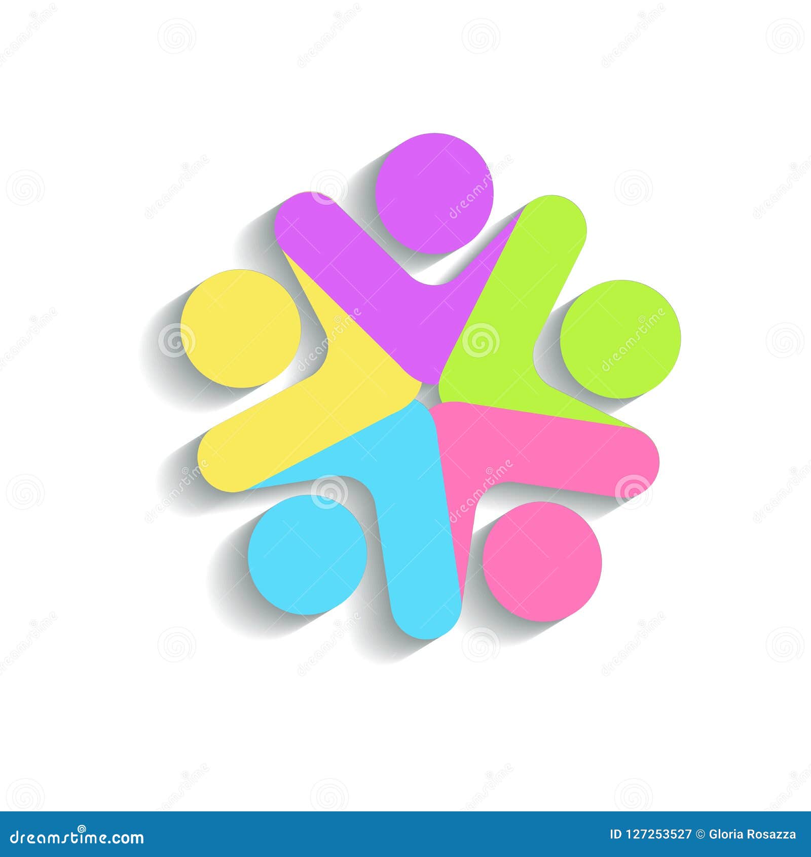 Logo Teamwork People Colorful Abstract Star Shape Stock Vector ...