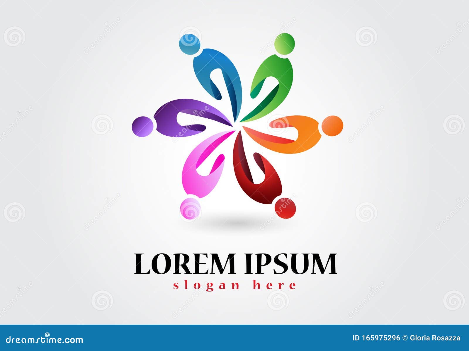 Logo Teamwork Stronger Healthy People Stock Vector - Illustration of ...