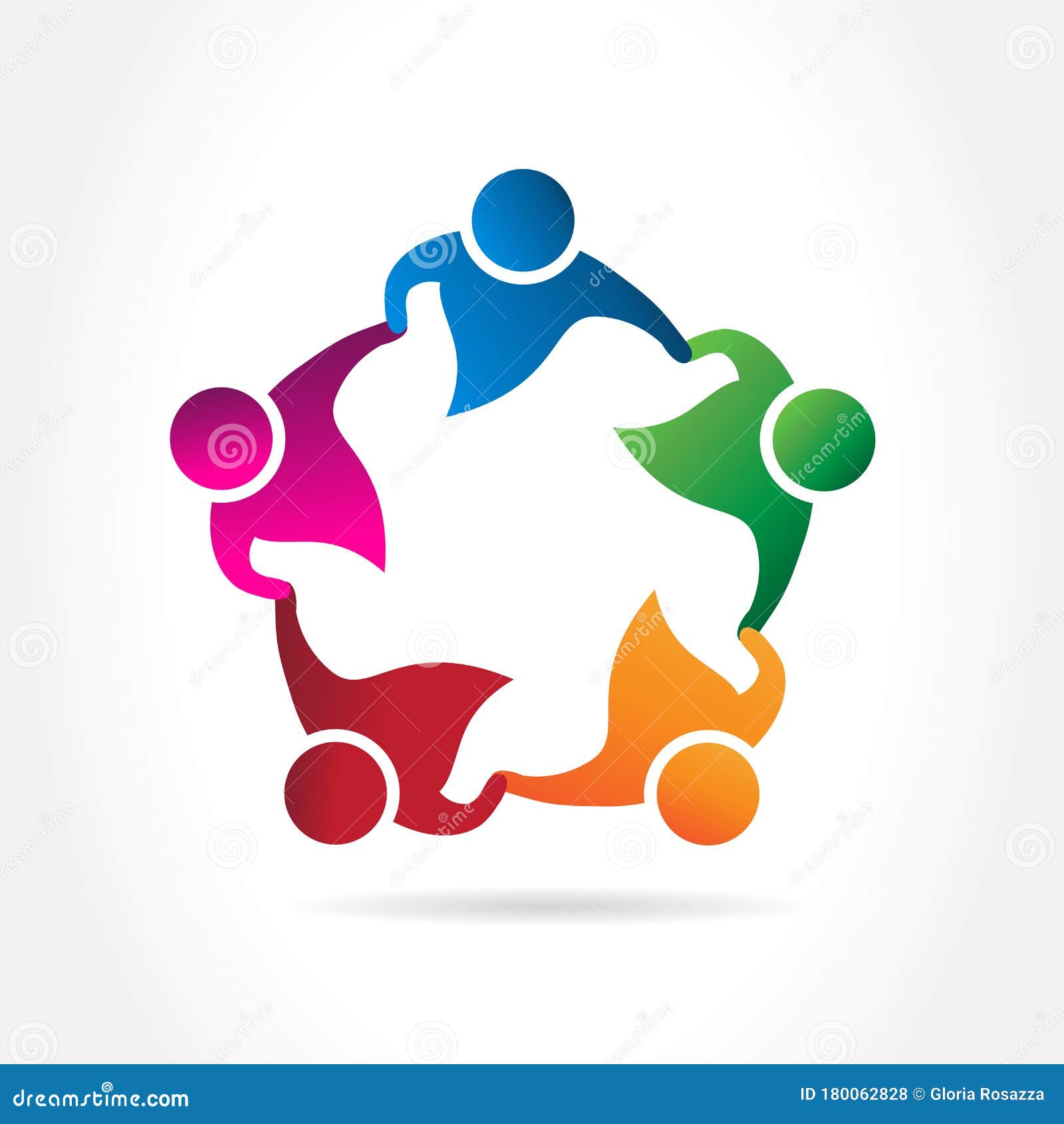 Logo Teamwork People in a Hug Icon Vector Image Web Template Stock ...