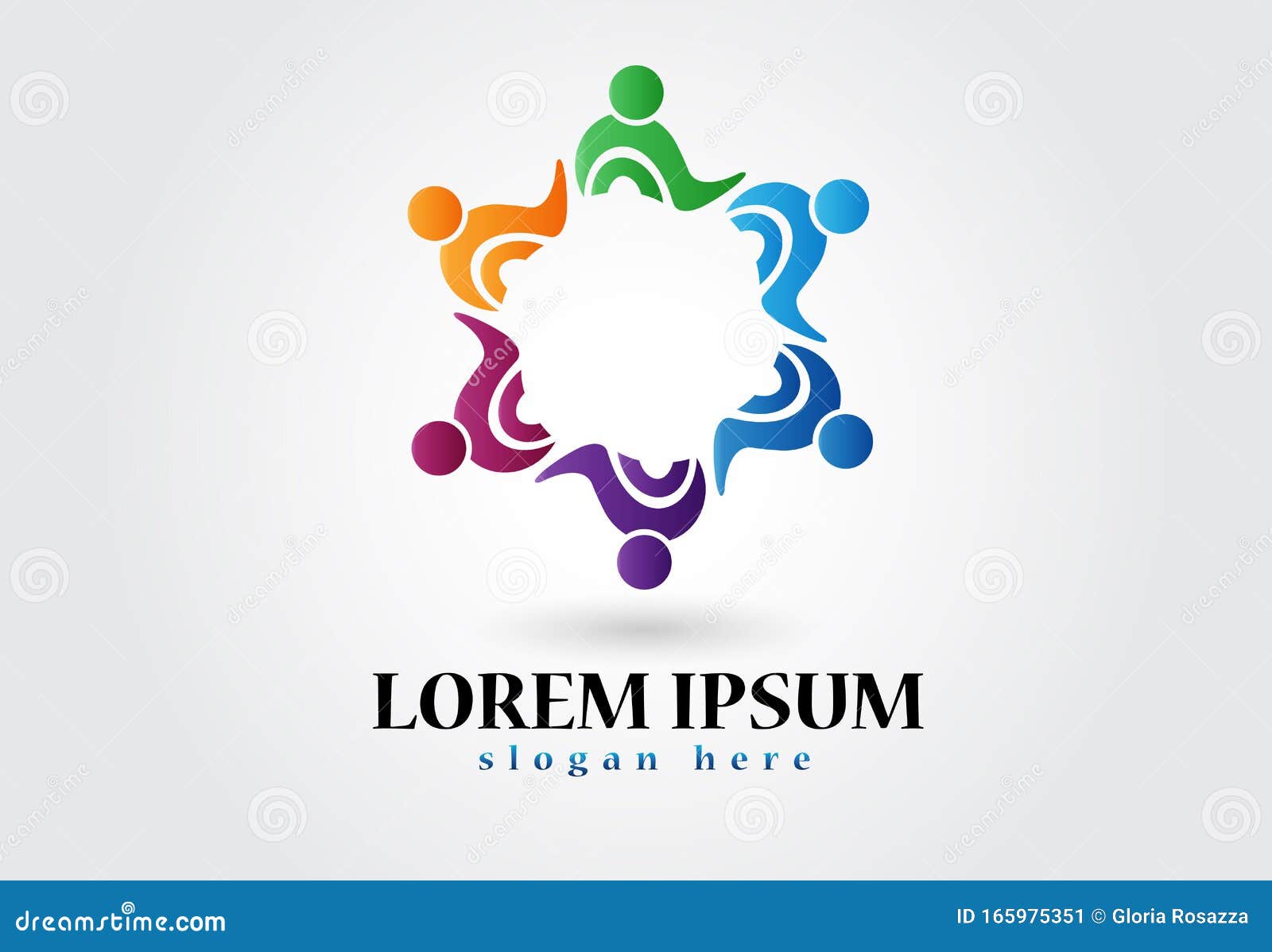 Logo Teamwork Social Helping People Stock Vector - Illustration of ...