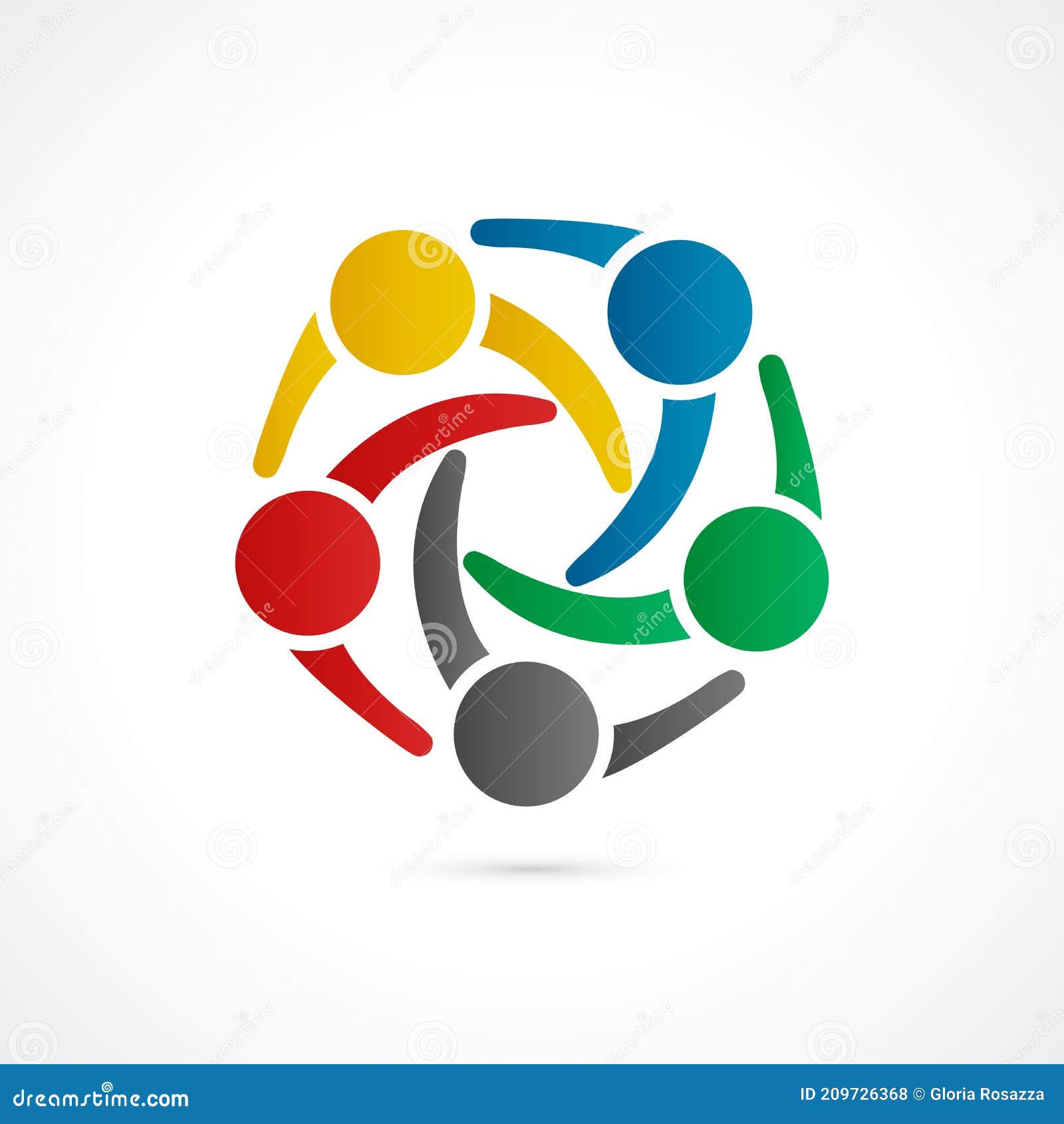Logo Teamwork Unity Business Five People Stock Vector - Illustration of ...