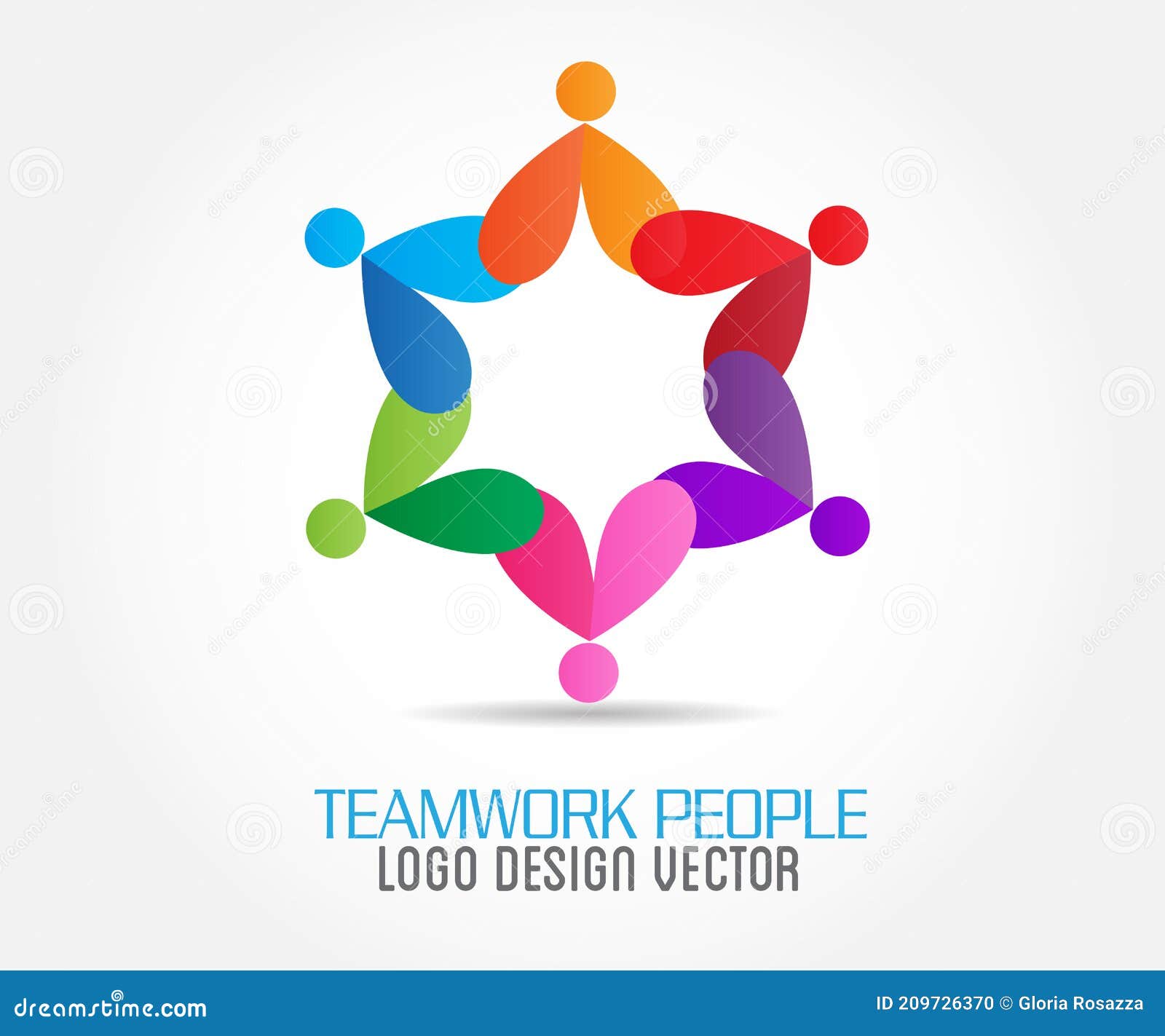 Logo Teamwork Unity Business Colorful People Stock Vector ...