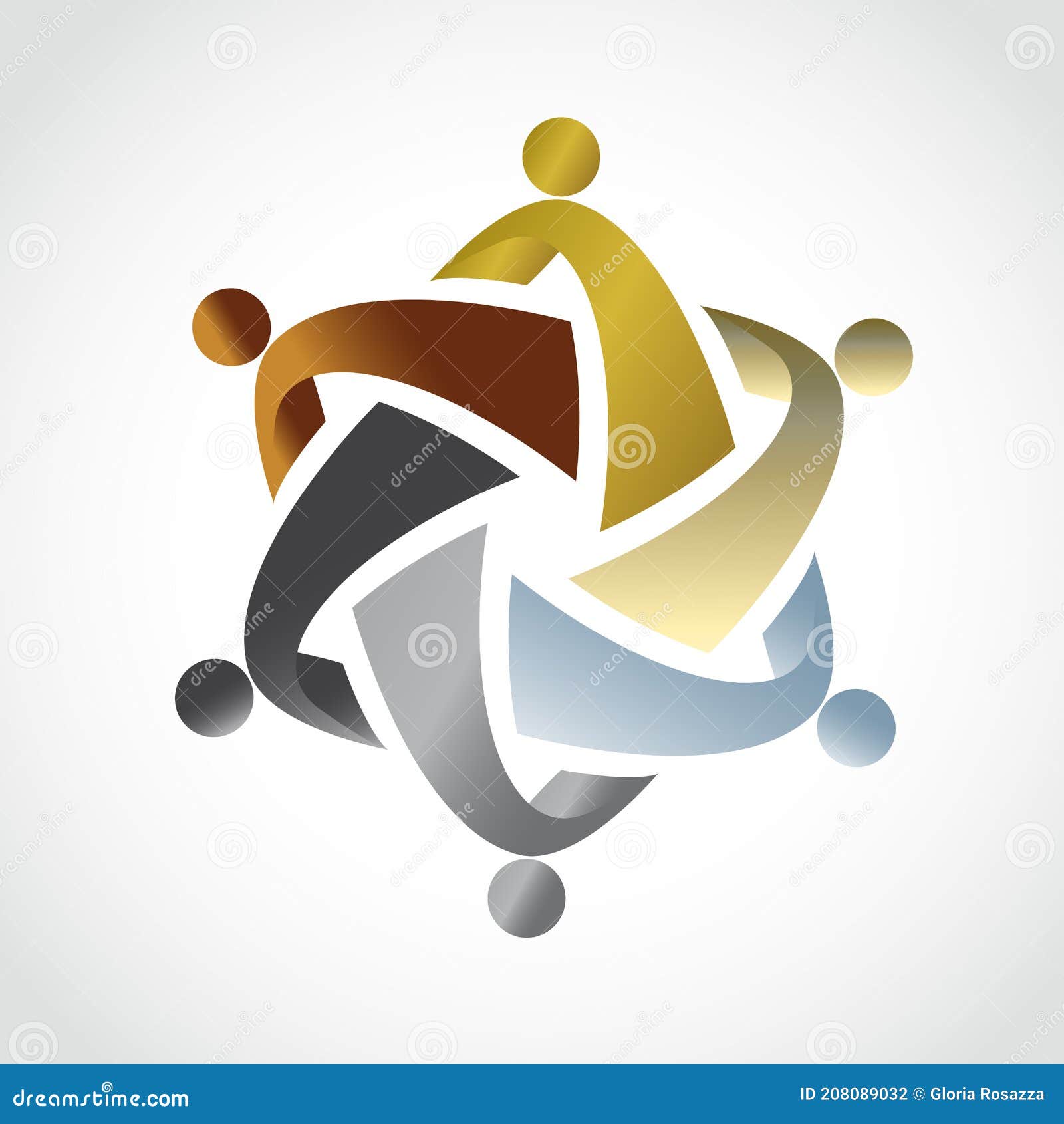 Logo Teamwork Unity Business People Stock Vector - Illustration of atom ...