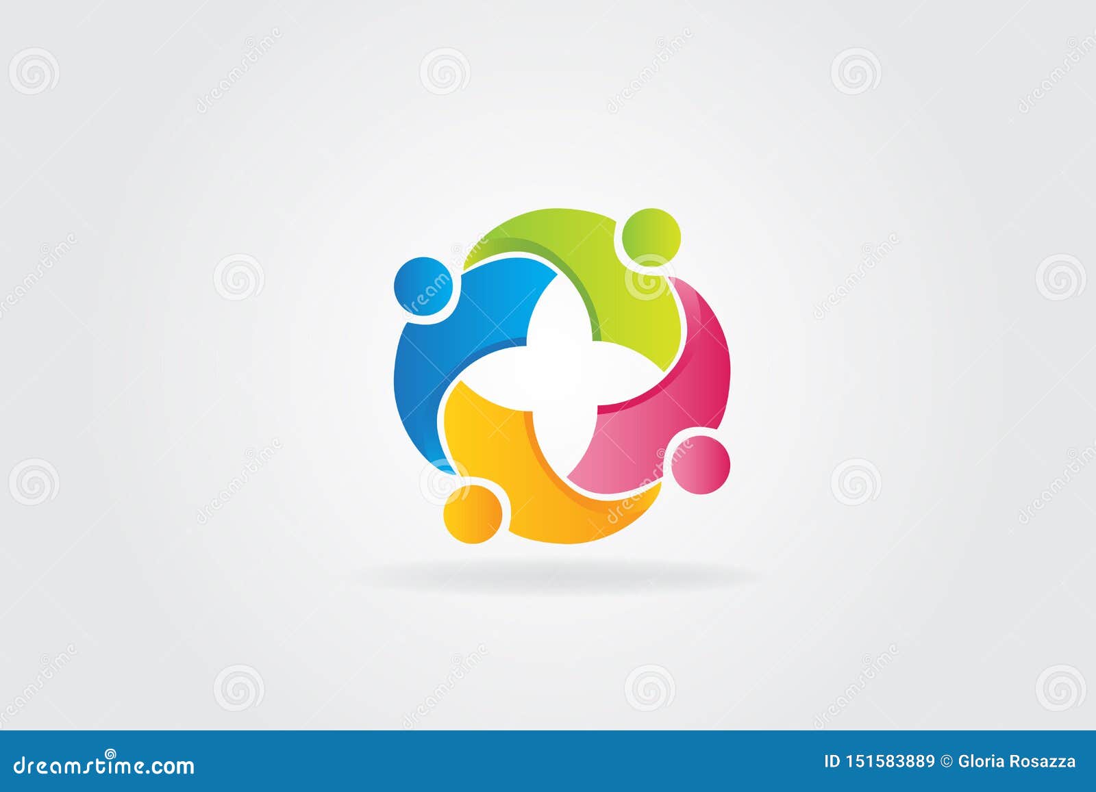 Logo Teamwork Unity Embraced People Vector Design Stock Vector ...