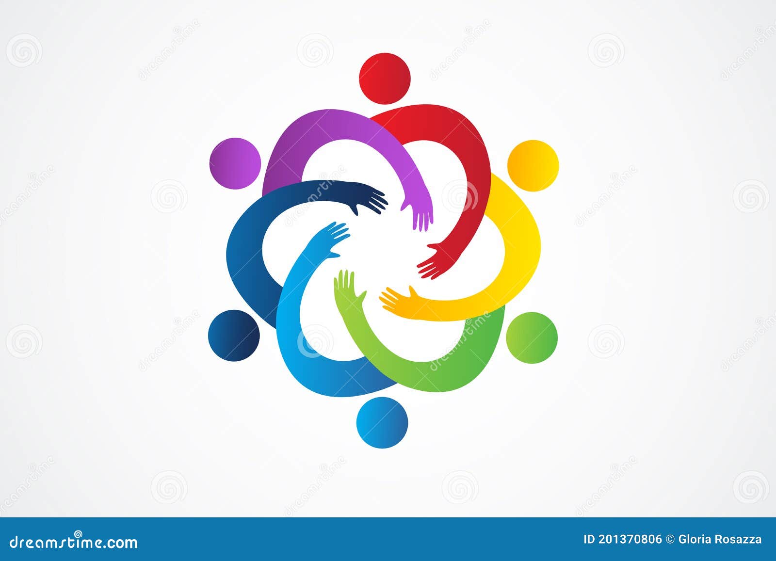 Logo Teamwork Unity Handle People Stock Vector - Illustration of ...