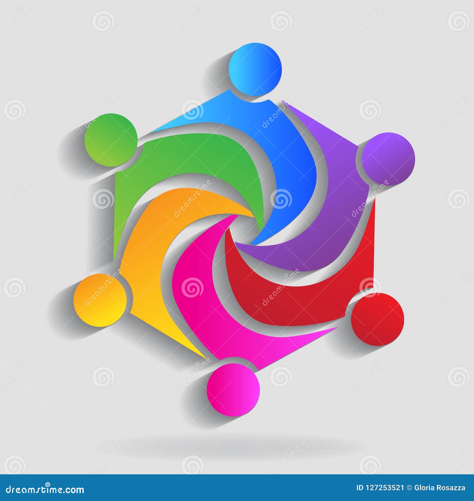 Logo Teamwork Unity Partners People Colorful Vector Logotype Design ...