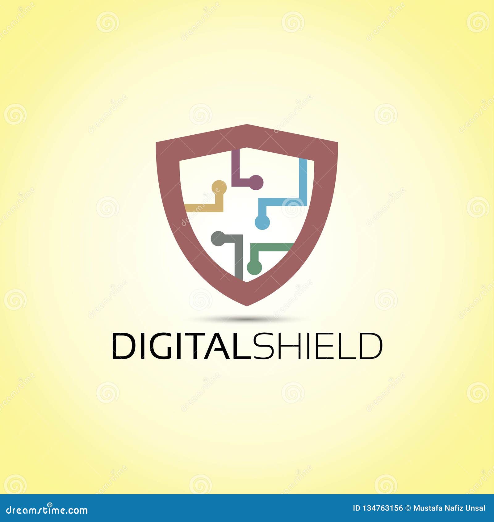 Digital Shield Vector Logo stock illustration. Illustration of backup ...