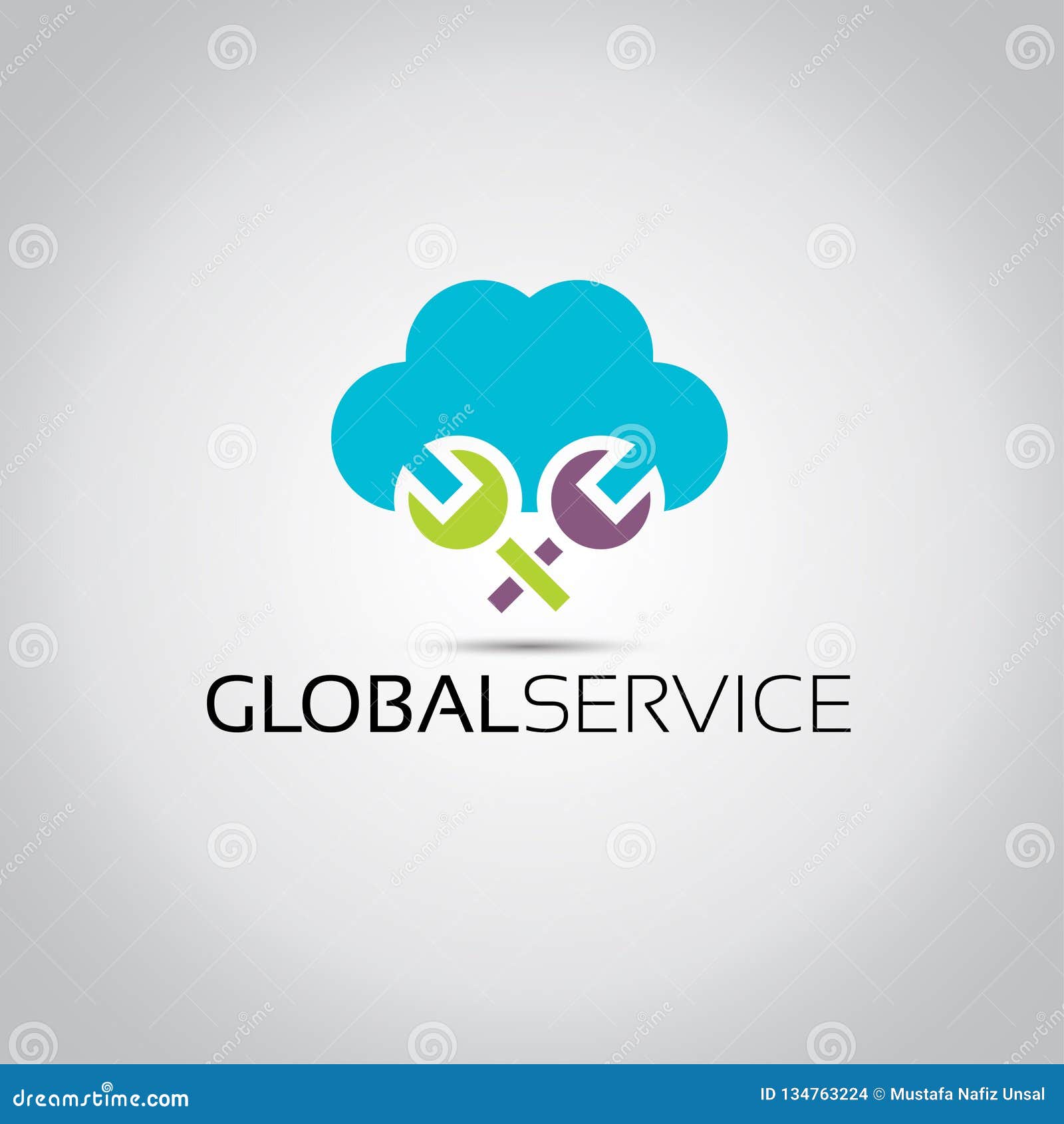 Cloud Service Vector Logo stock illustration. Illustration of concept ...
