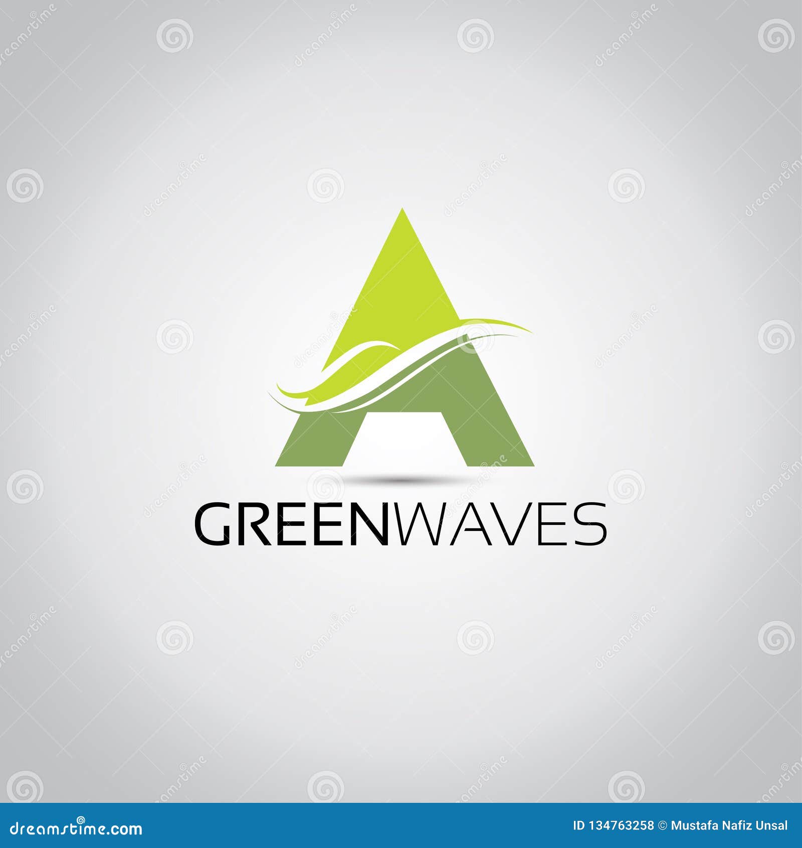 A Letter Waves Logo stock illustration. Illustration of collection ...