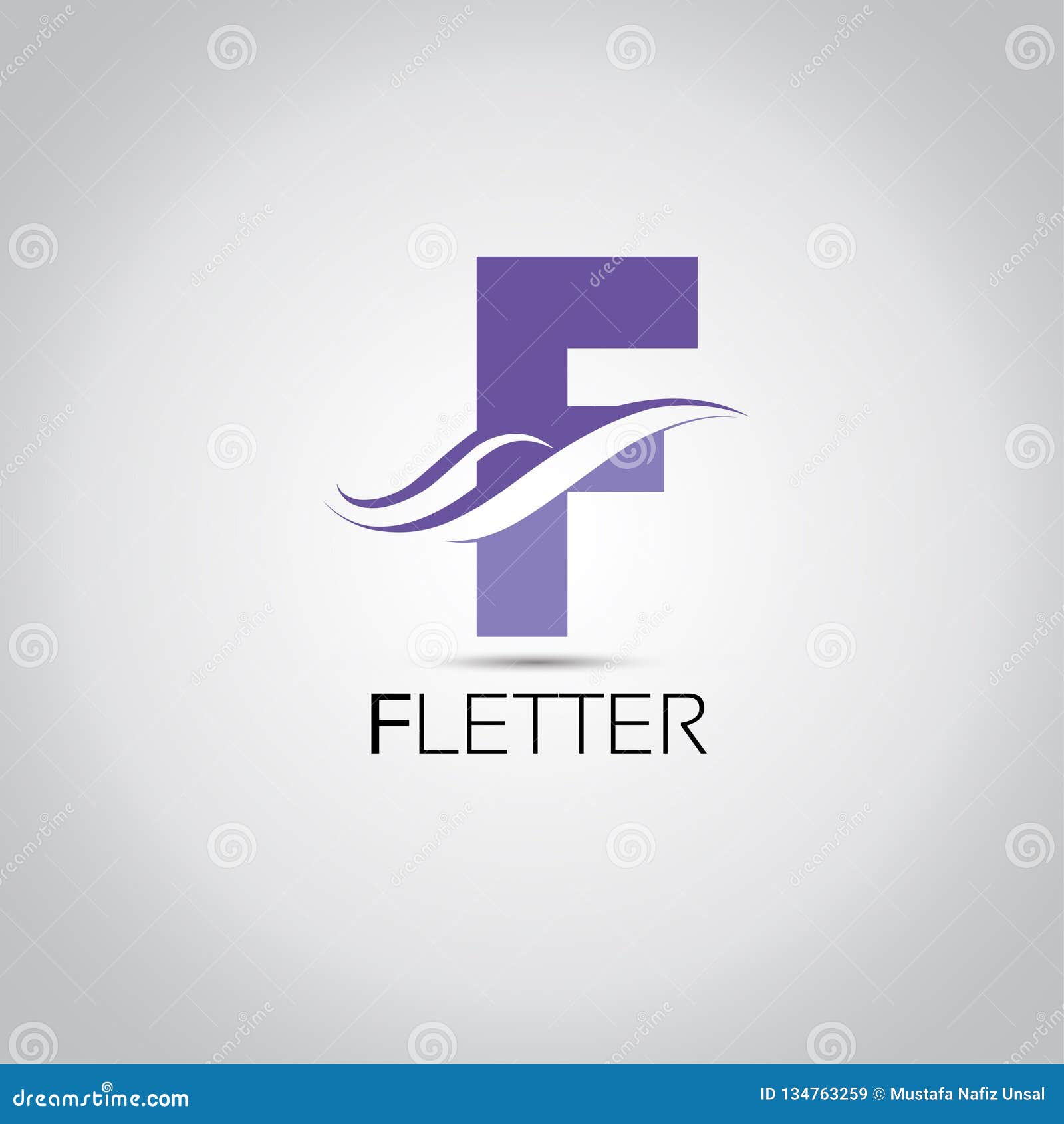F Letter Waves Logo stock illustration. Illustration of label - 134763259