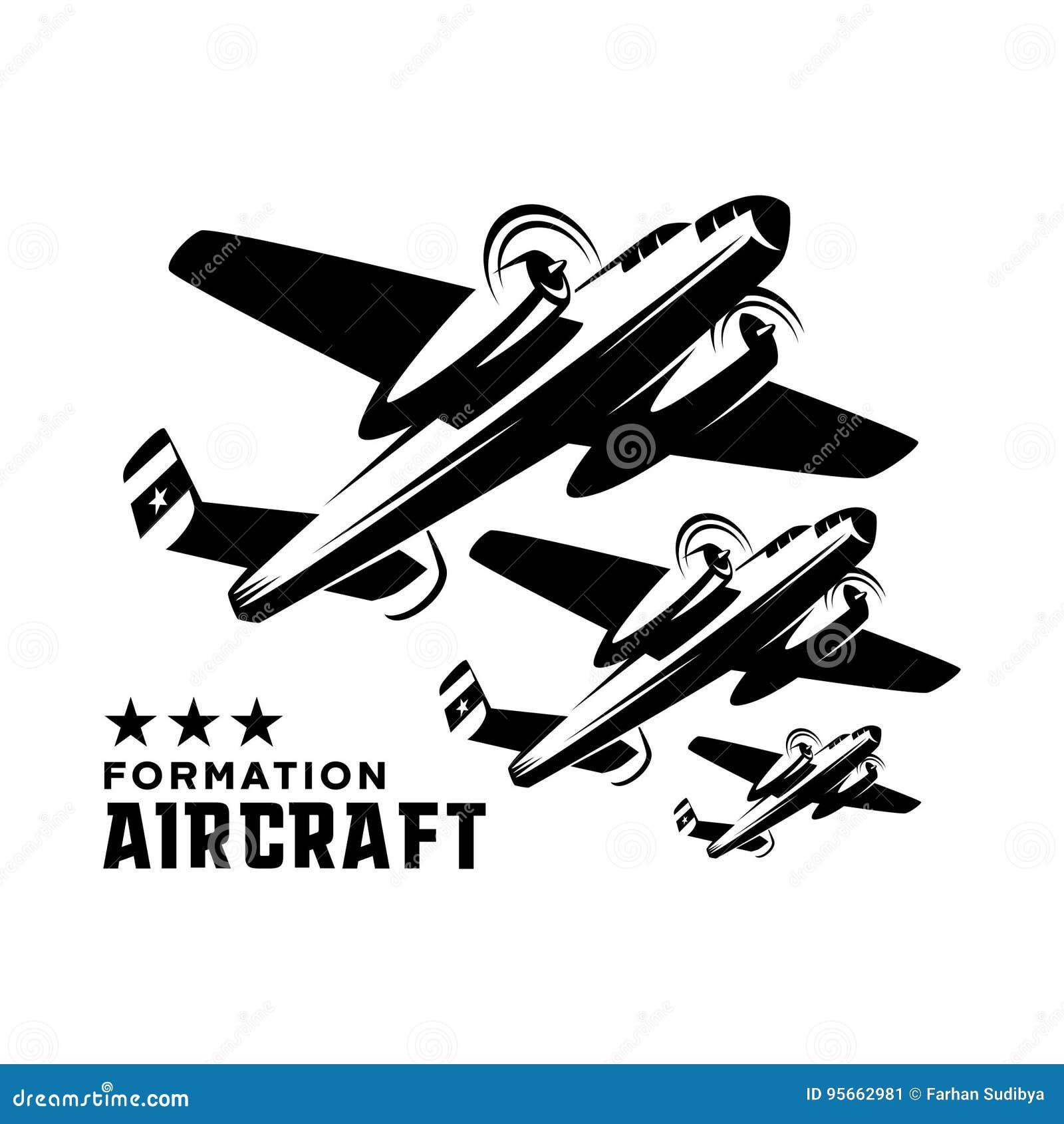 Logo Template Aircraft Formation Stock Vector - Illustration of label ...
