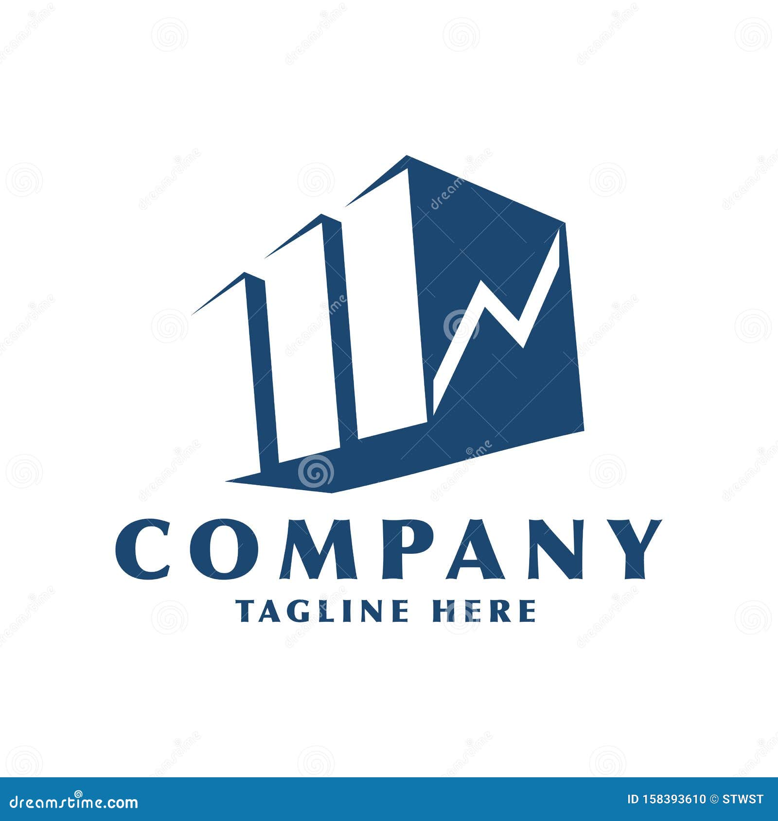 Logo Data Analysis Building Template in Blue Color Stock Vector ...