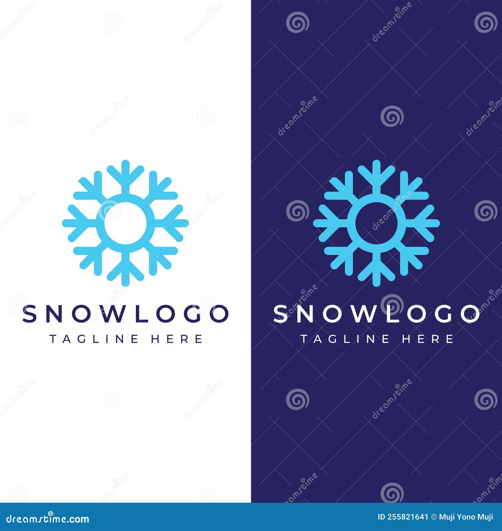 Logo Template Design Abstract Blue Snowflake or Cold Elements with ...