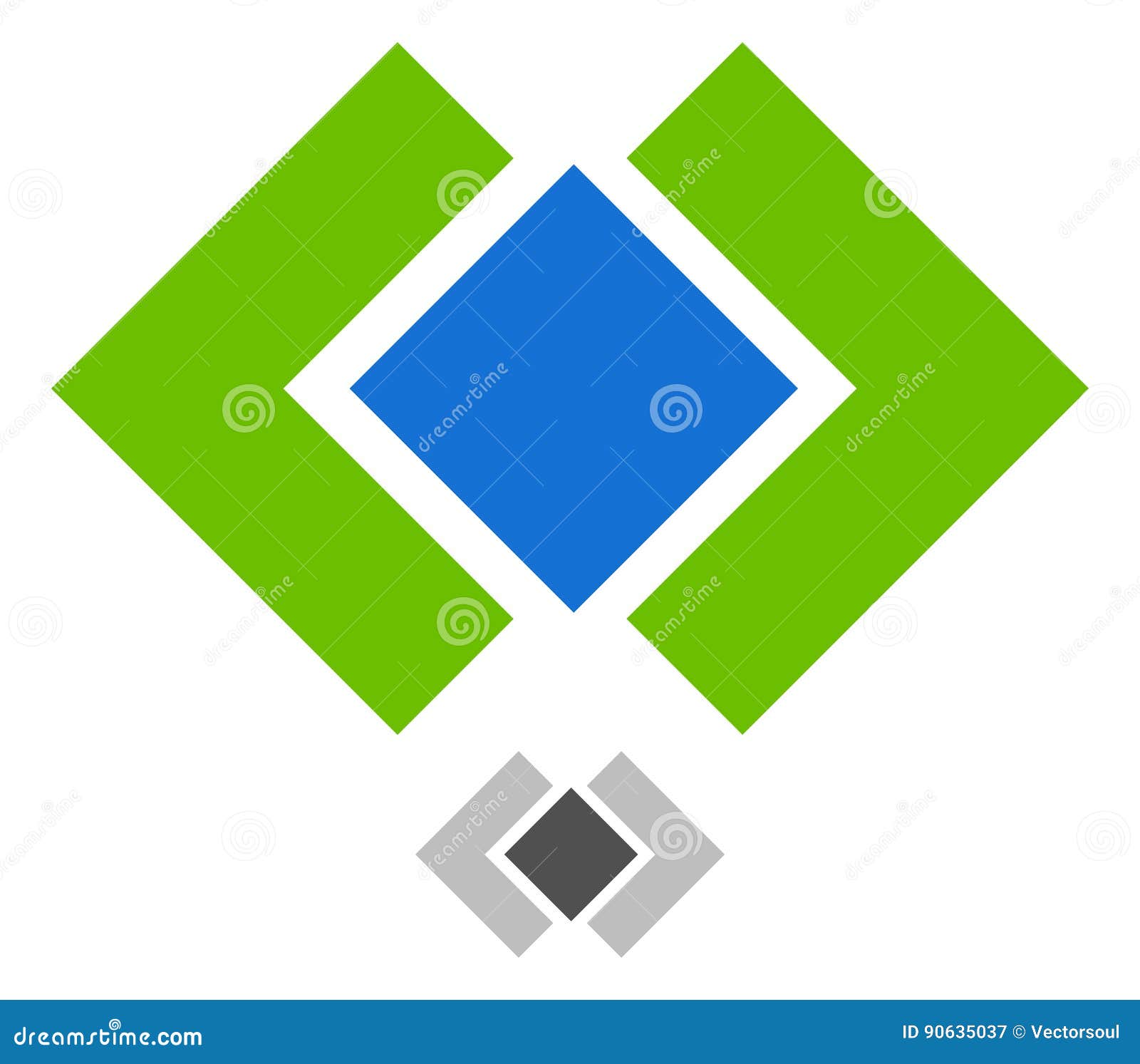 Logo Template with Frame and Square Interlocking. Node, Abstract Stock ...
