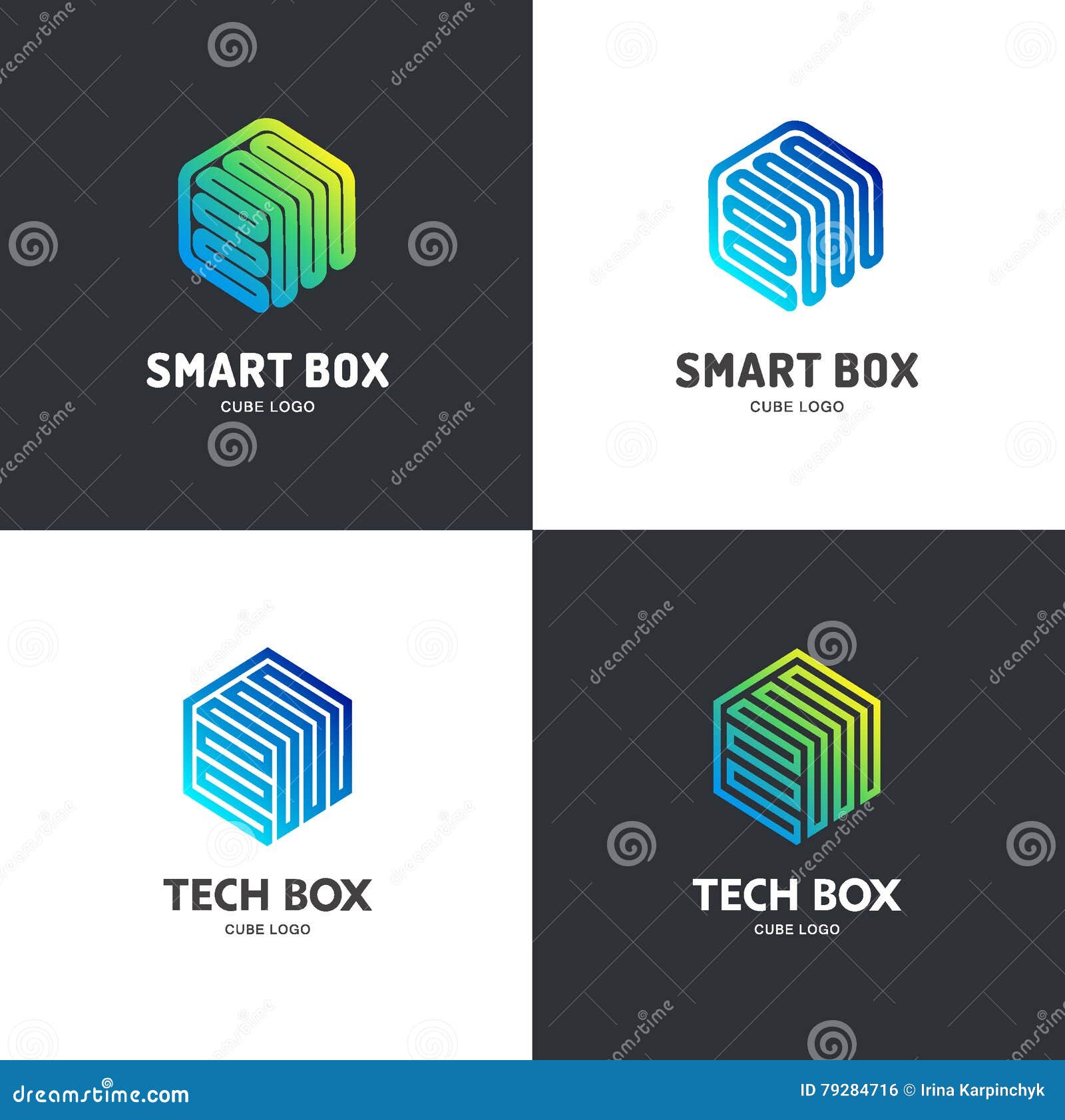 Logo Template Hexagon Design. Tech Box, Smart Box Stock Vector ...