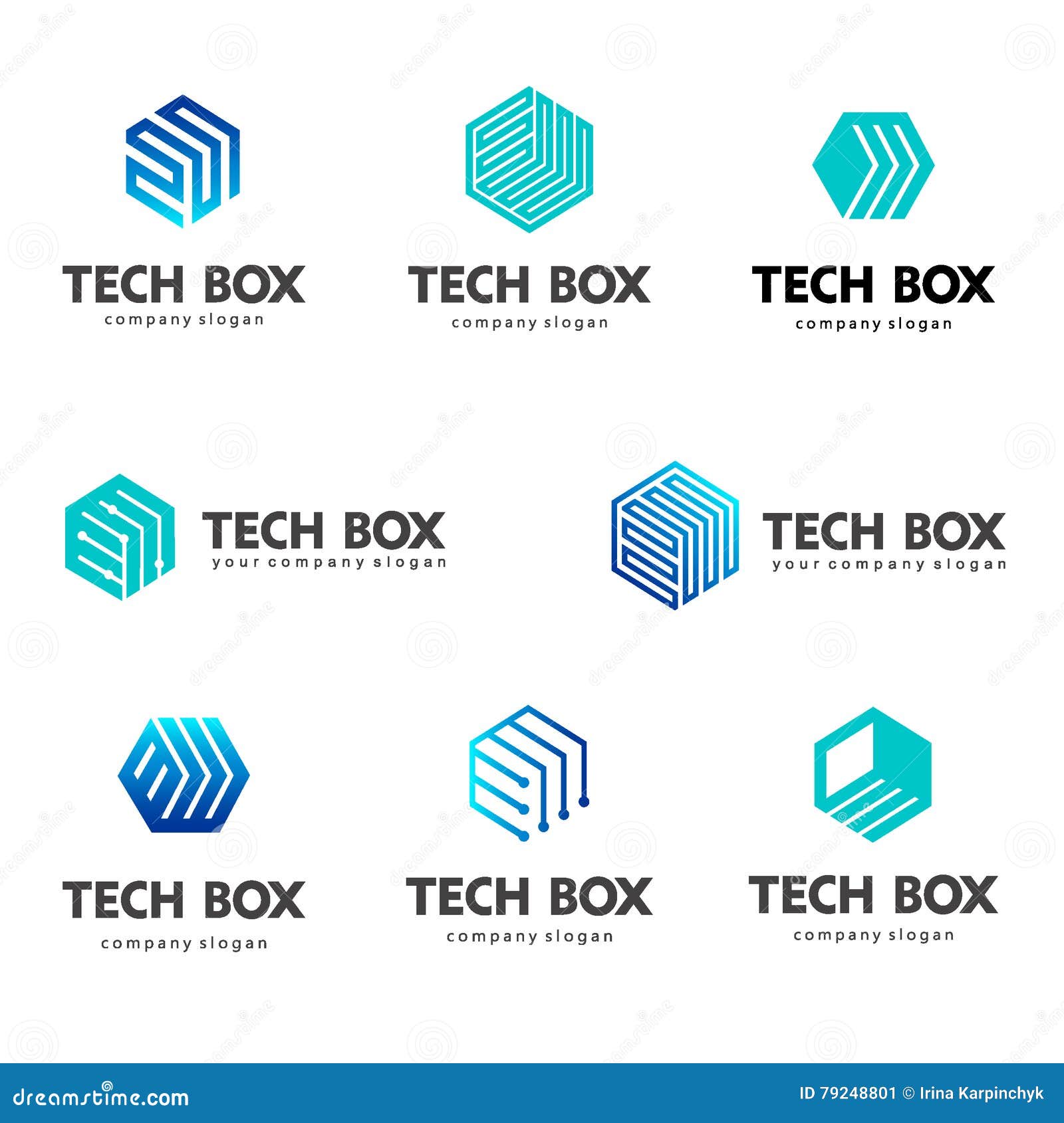 Logo Template Hexagon Design. Tech Box Stock Vector - Illustration of ...