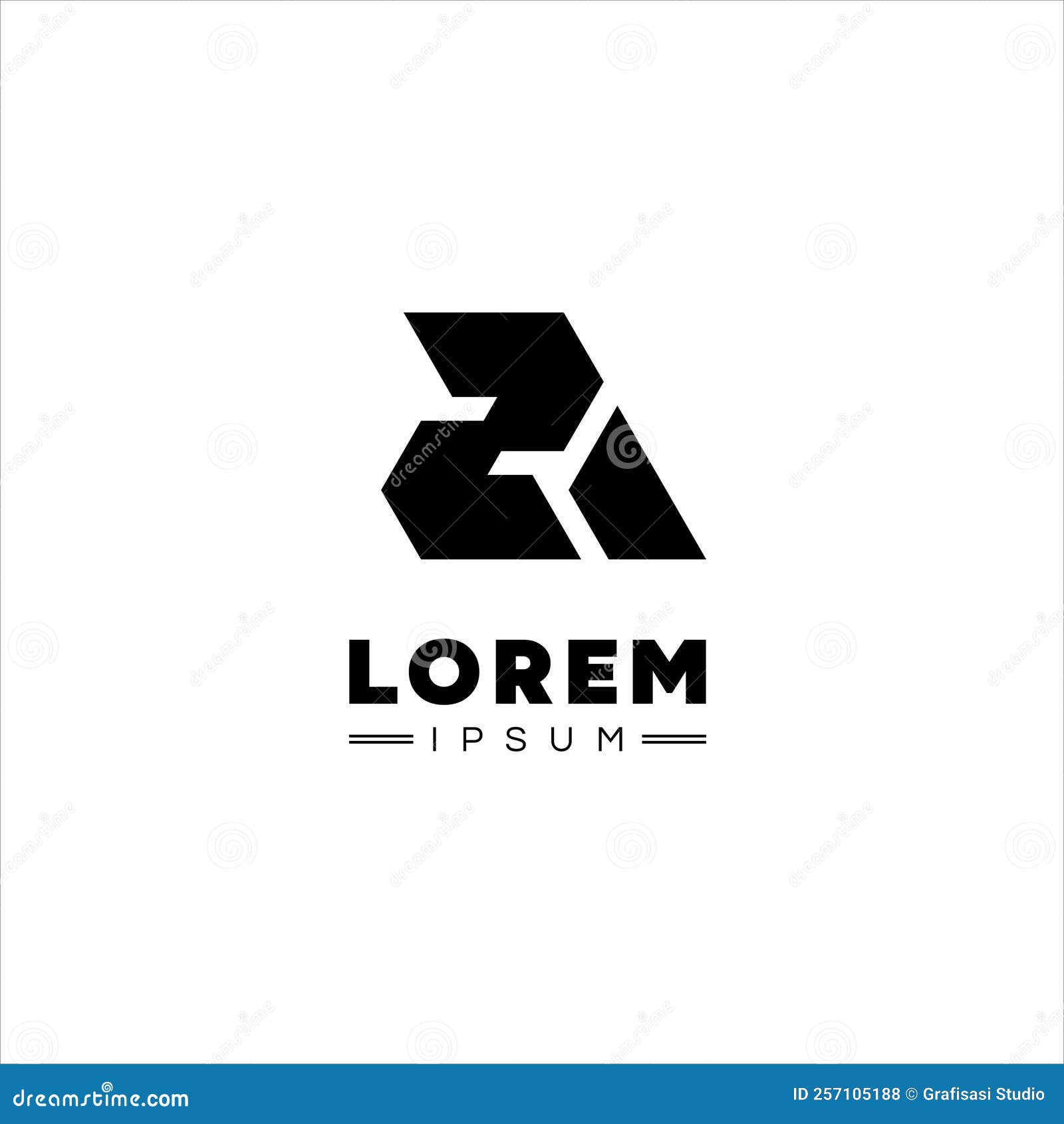 Z and a Letter Logo Template, with Geometric Abstract Style. Stock ...