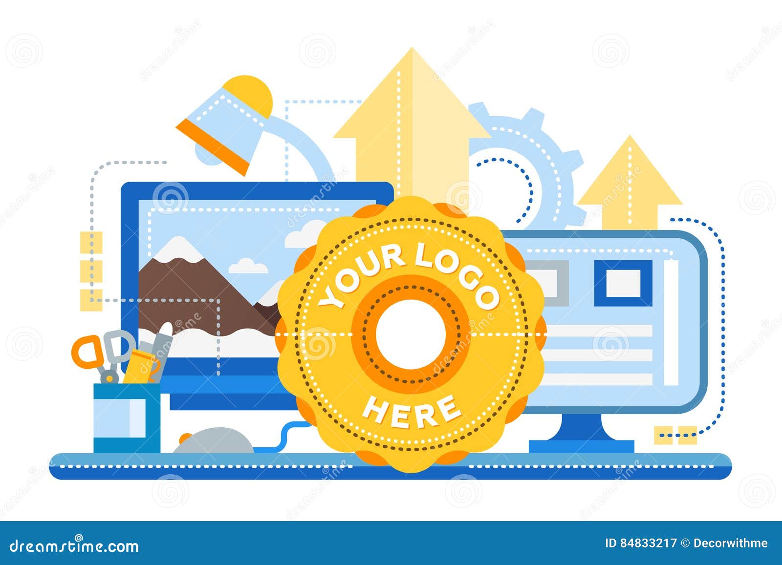 Logo Template, Image Processing - Flat Design Website Banner Stock ...