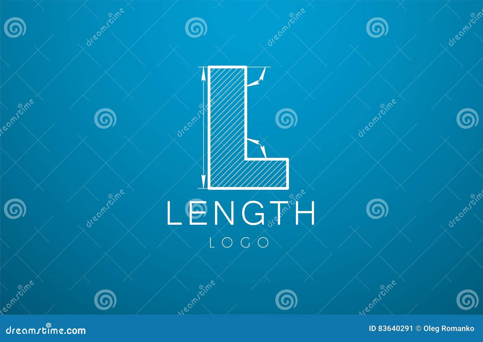 Logo Template Letter L in the Style of a Technical Drawing. Stock ...