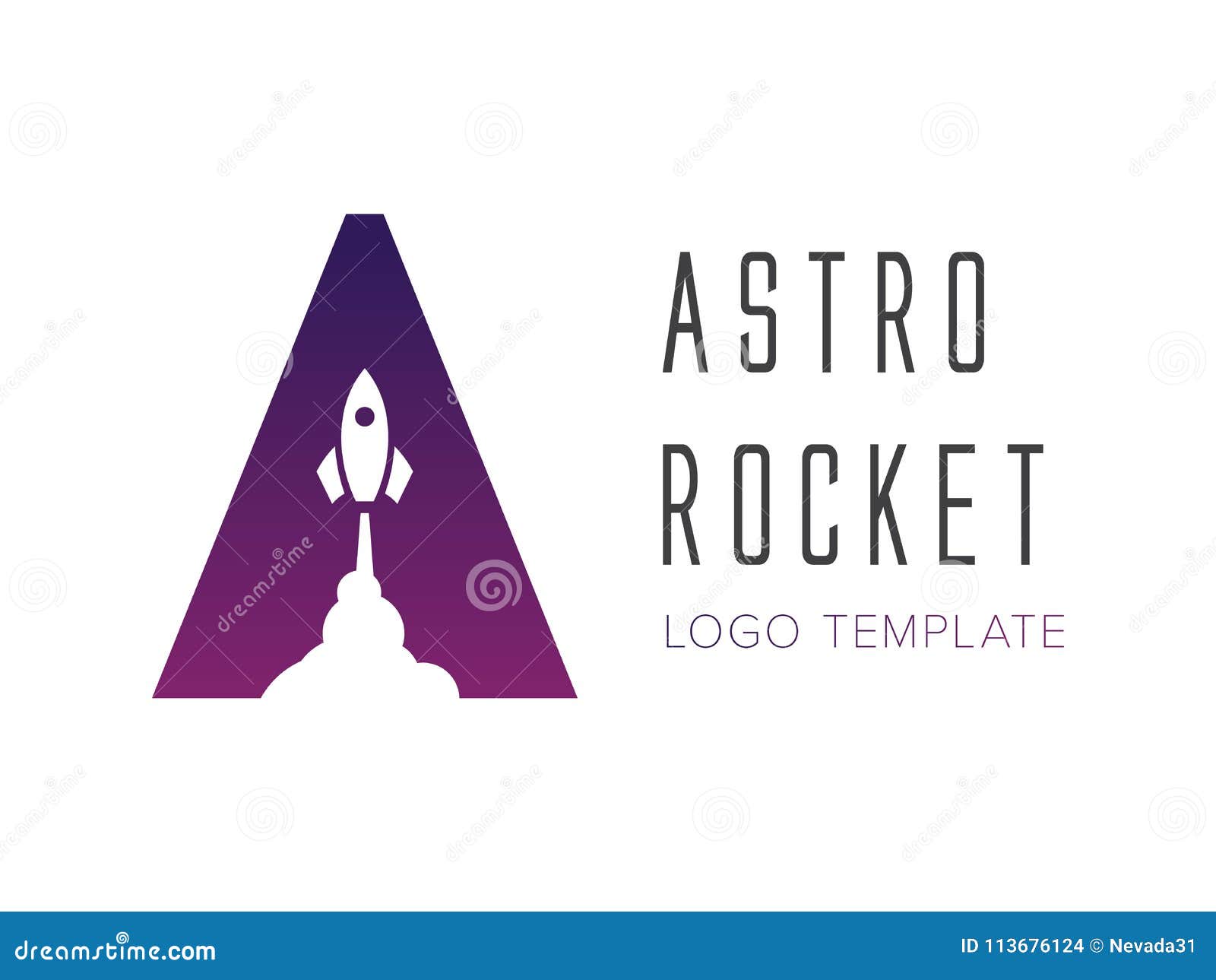 Logo Template Letter a with Rocket Launch Symbol. Stock Vector ...