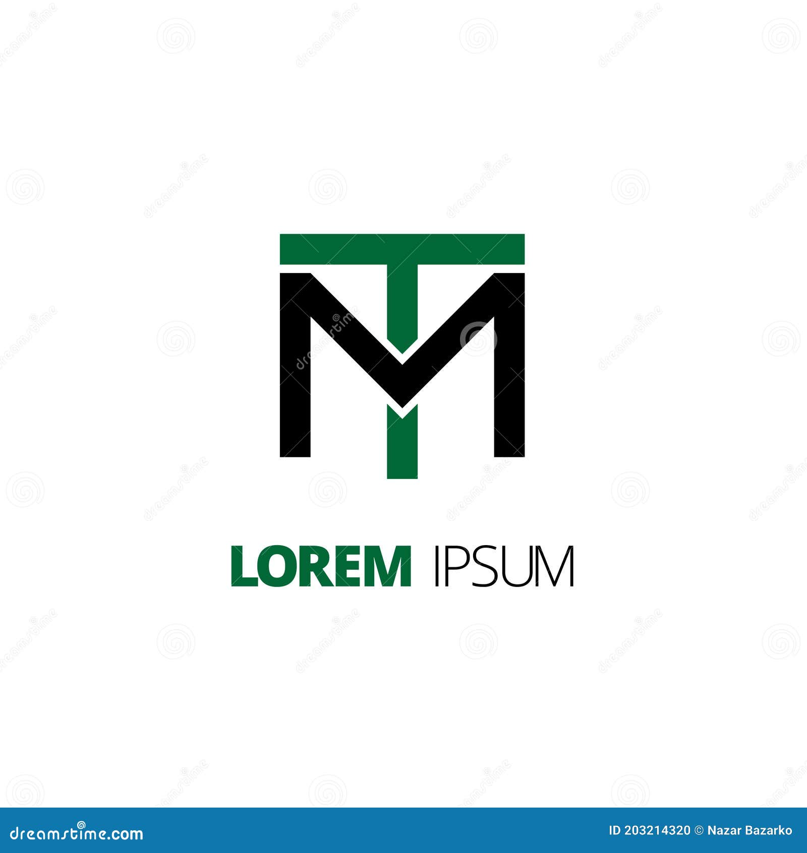 Logo Template with Letters TM. Concept Isolated on a White Background ...