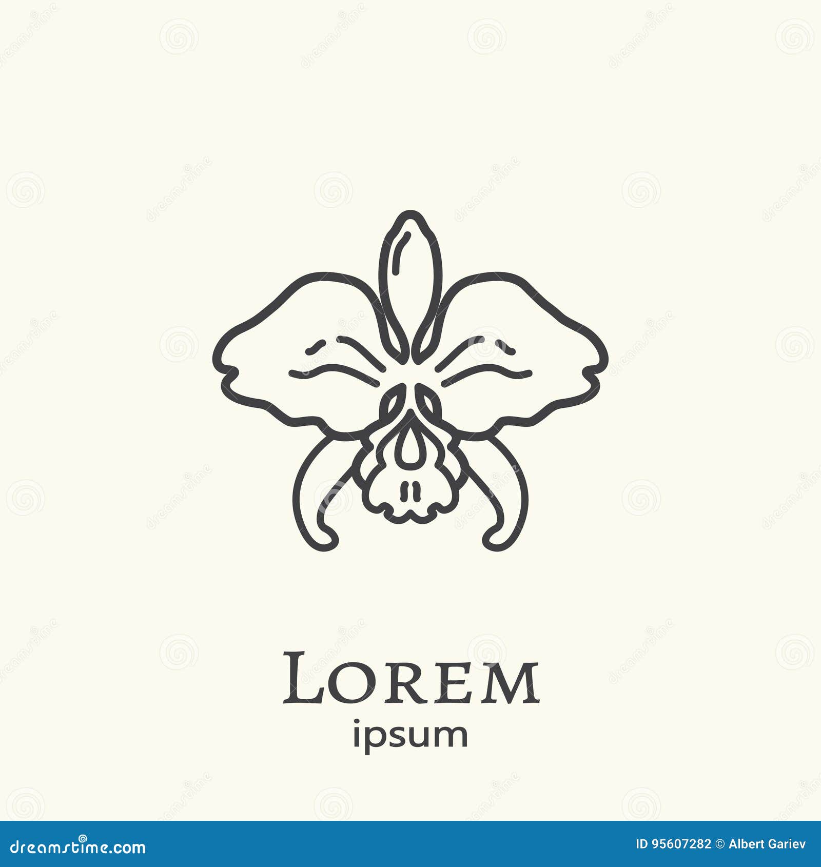 Logo template - orchid stock illustration. Illustration of simple ...