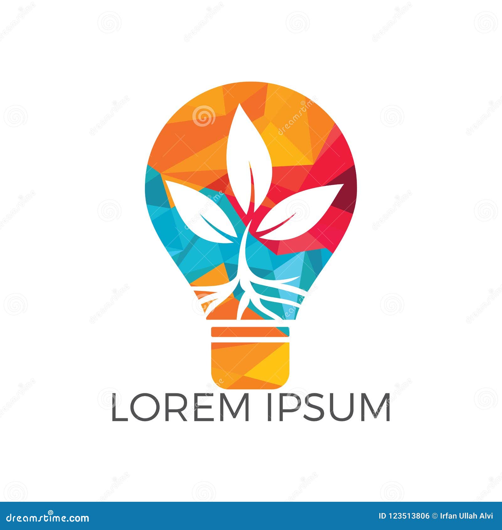 Logo Template with Plant Growing Inside Light Bulb. Stock Vector ...