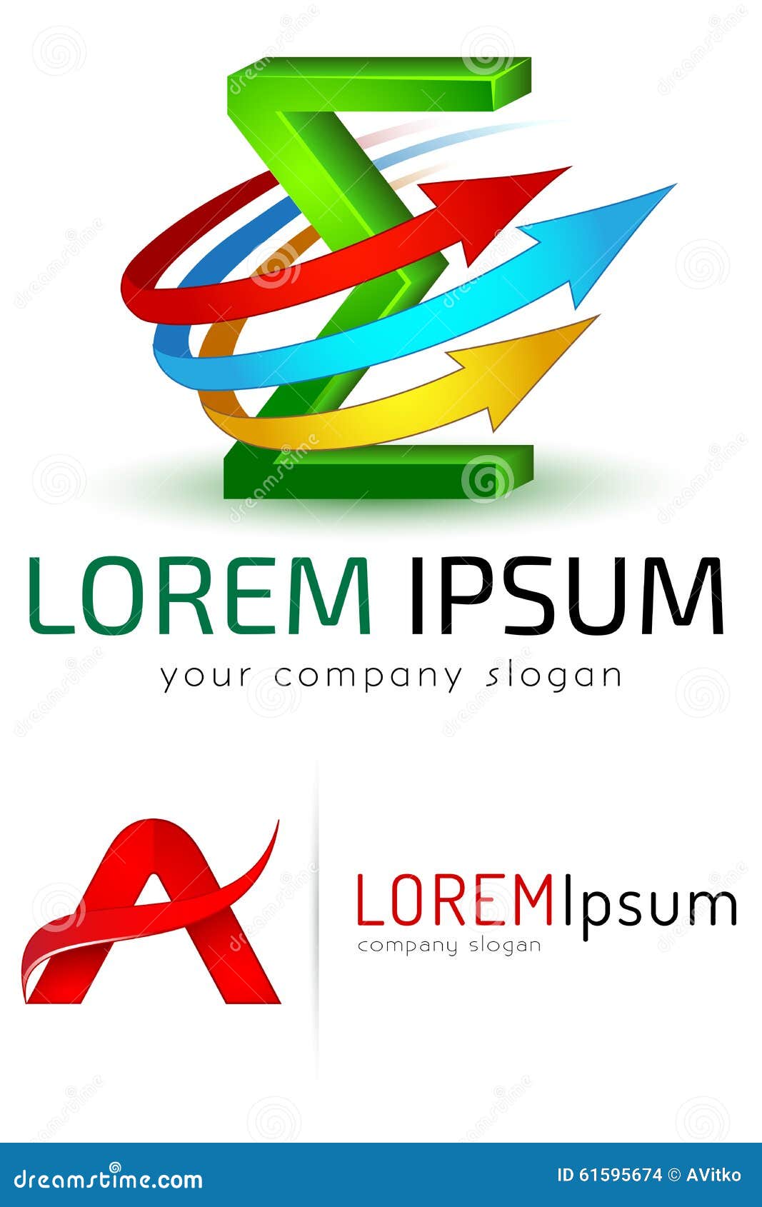 Logo Template Set, Business, Education Stock Illustration ...