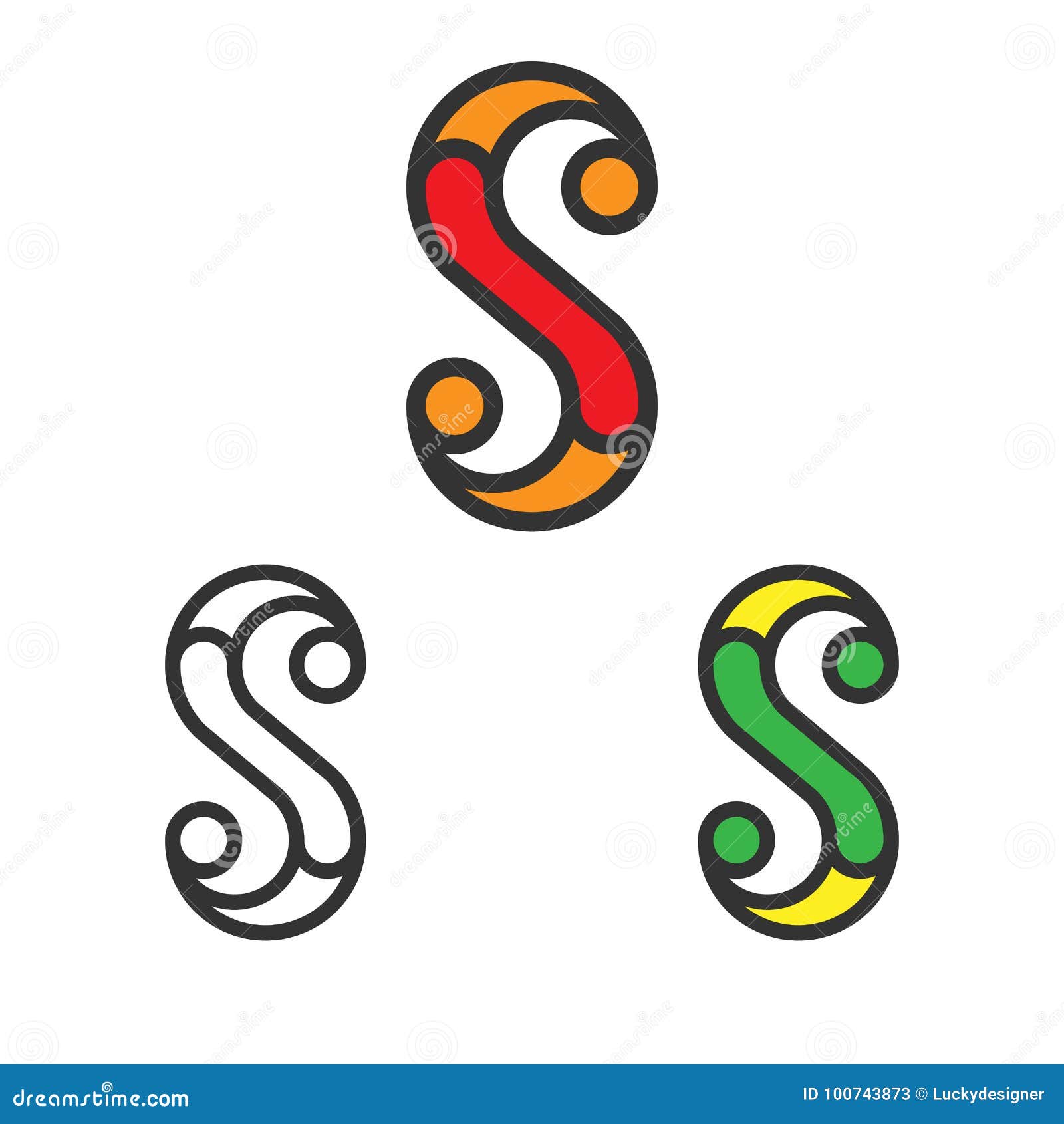 Logo Template Set. Letter S. Logotype Variants. Vector. Stock Vector ...