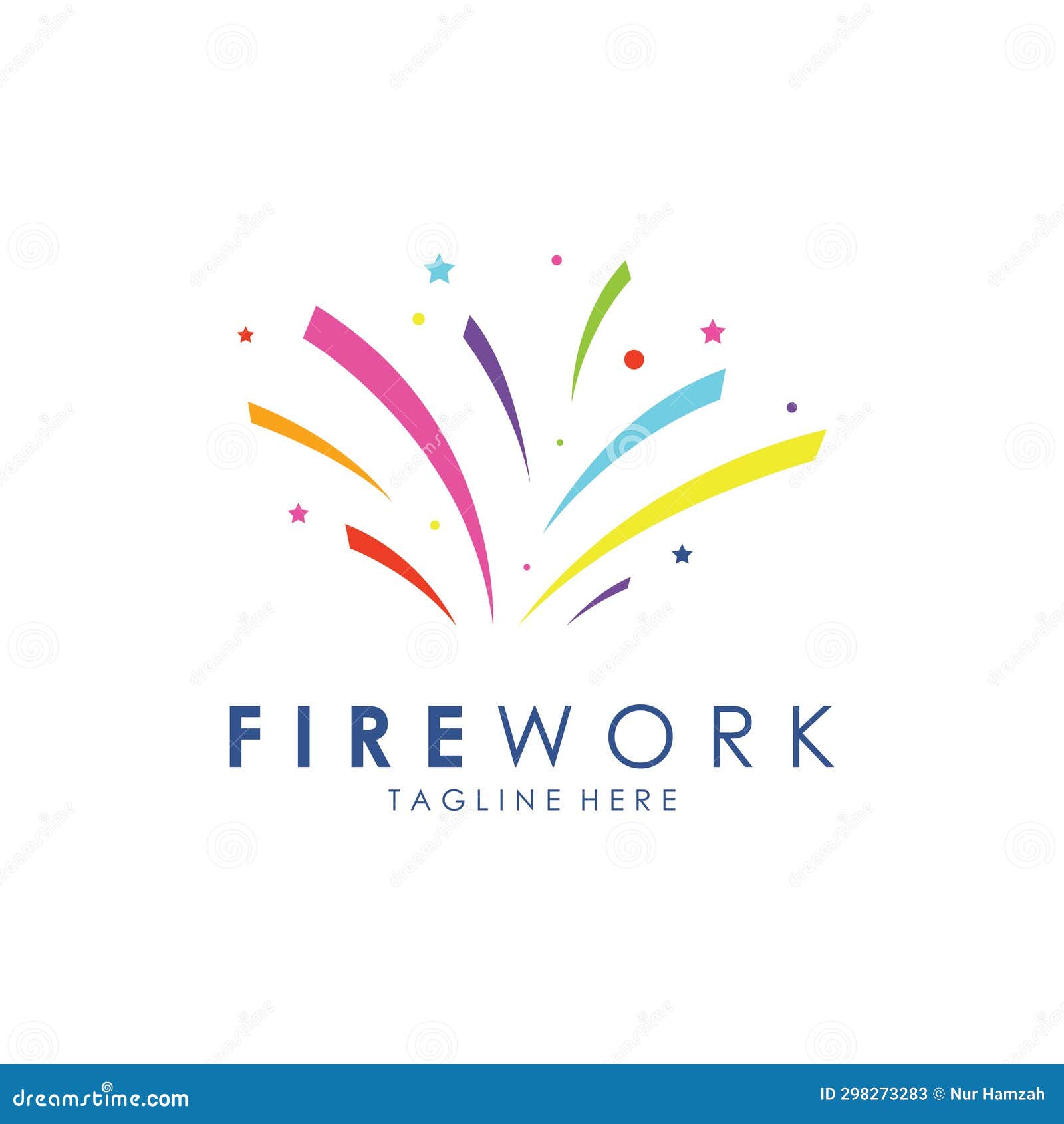 Logo Template of Sparkling Fireworks on Party Celebration Stock Vector ...