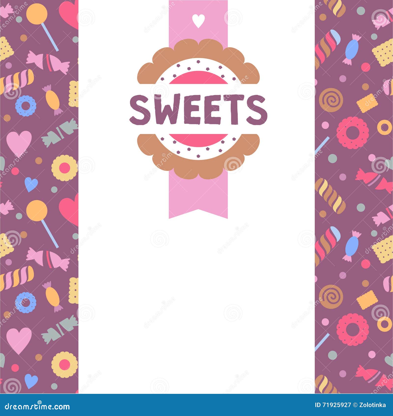Logo Template for Sweets Shop. Pattern with Stylized Sweets, Stock ...