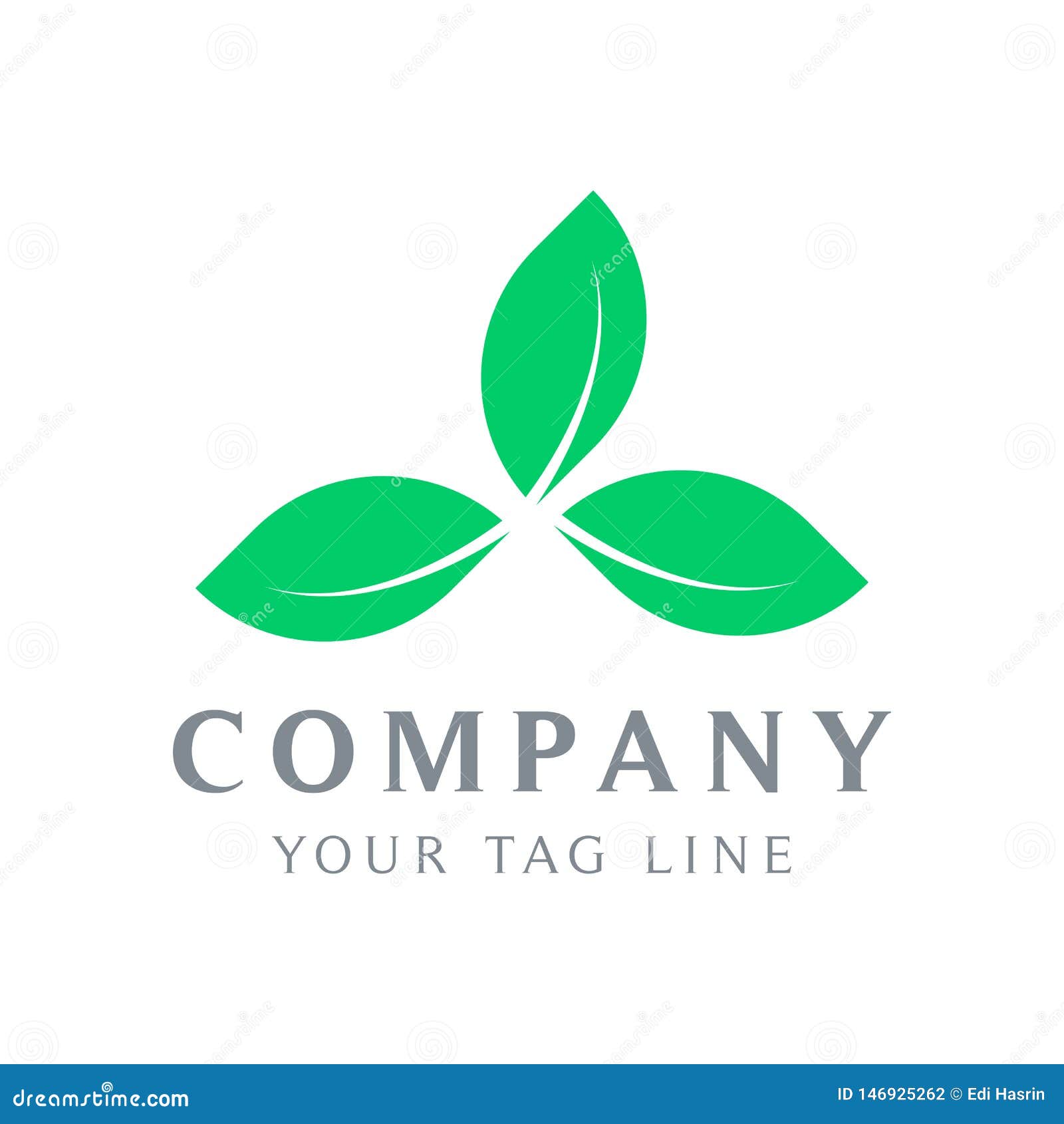 The Logo Template of Three Leaves Forms a Triangle Stock Vector ...