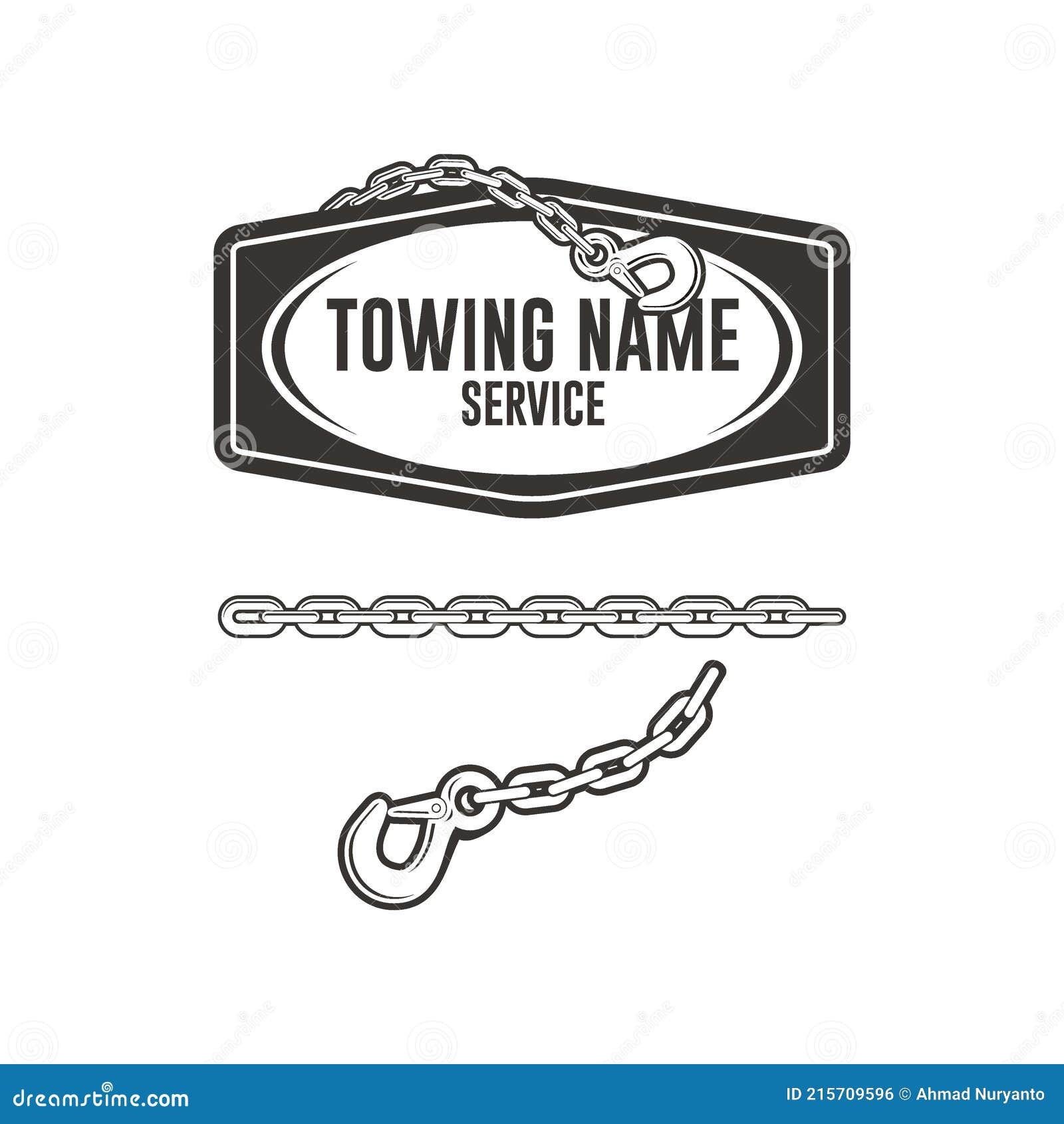 Chain in Logo for Towing Service Stock Vector - Illustration of high ...