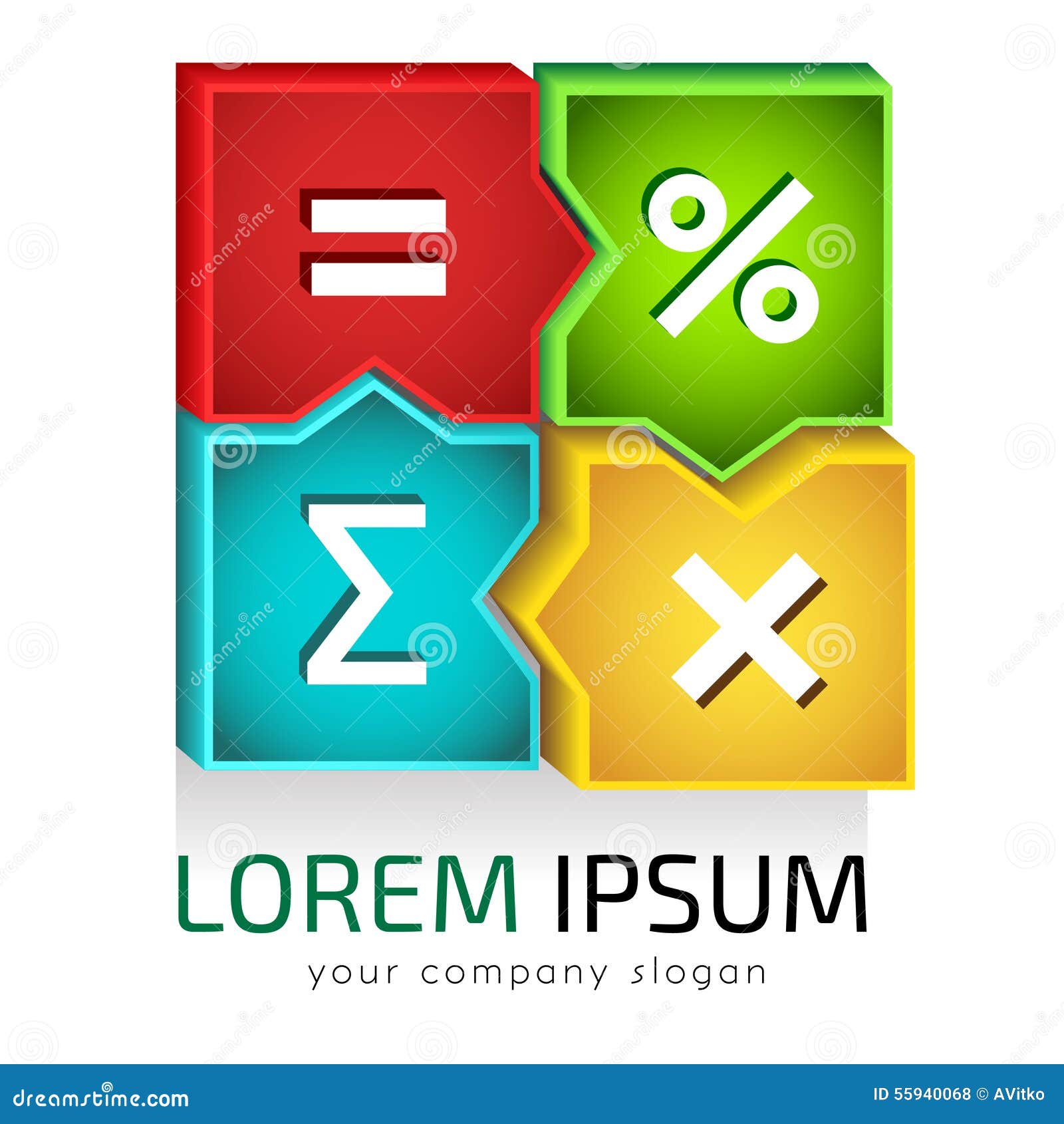 Logo Template Vector, Accountancy, Bookkeeping, Numeracy, Math Stock ...