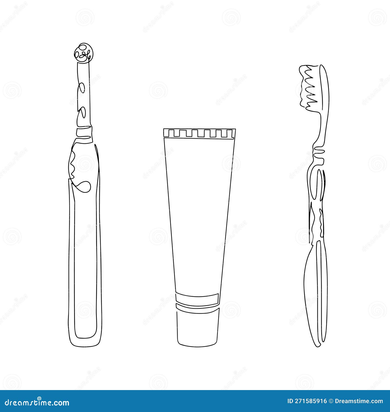 Logo Template with Vector Illustration of a Simple Toothbrush Line Icon ...
