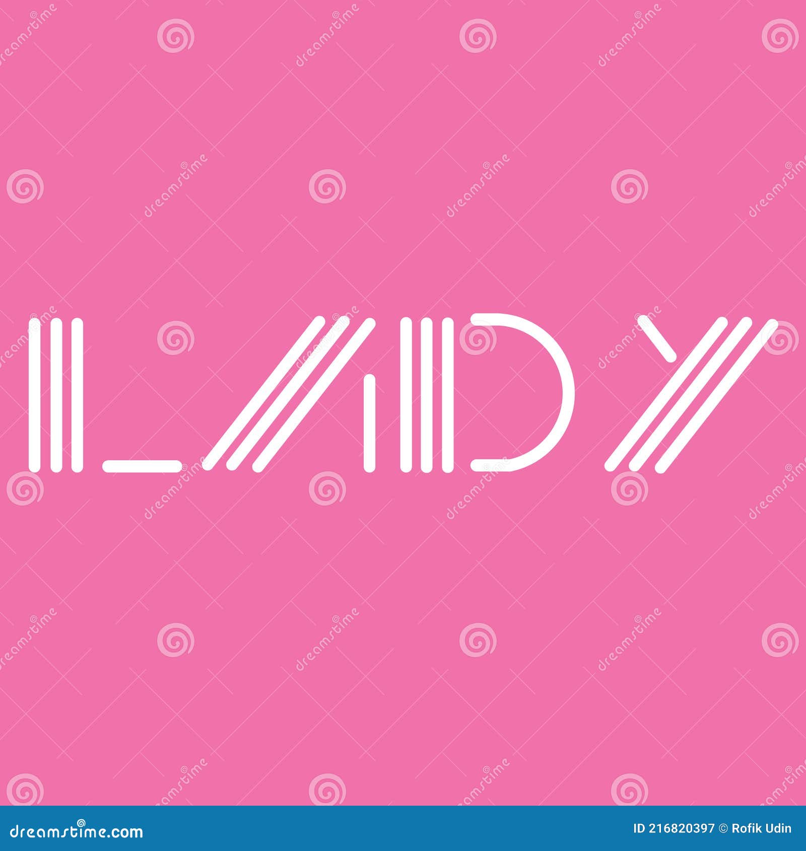 A Logo Template with the Word Lady in Pink Stock Vector - Illustration ...