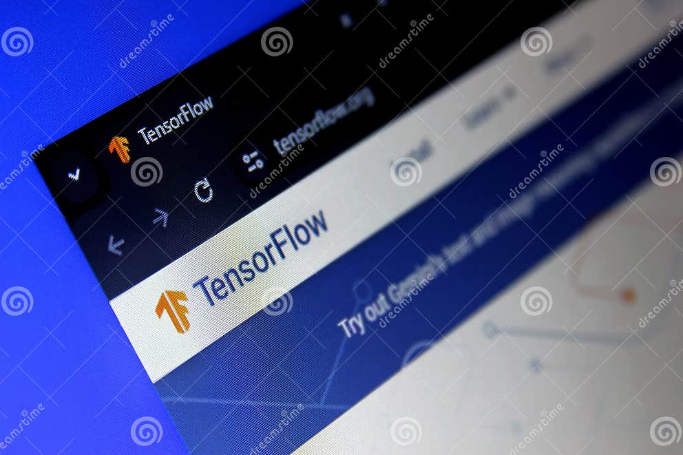 TensorFlow AI logo editorial stock image. Image of mobile - 302111689