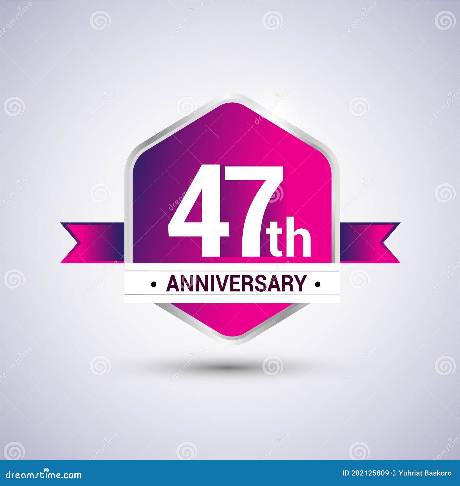 Logo 47th, 47 Years Happy Anniversary Vector Illustration ...