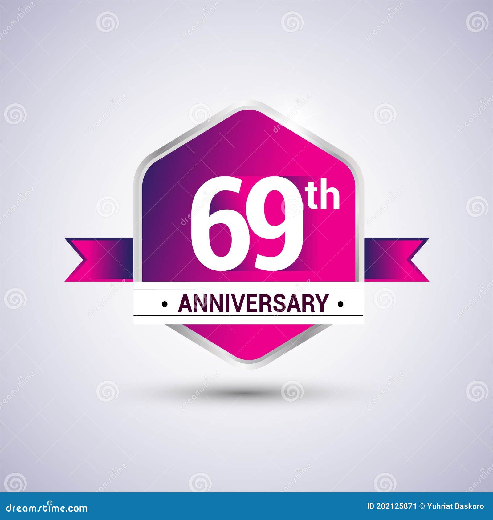 Logo 69th, 69 Years Happy Anniversary Vector Illustration ...
