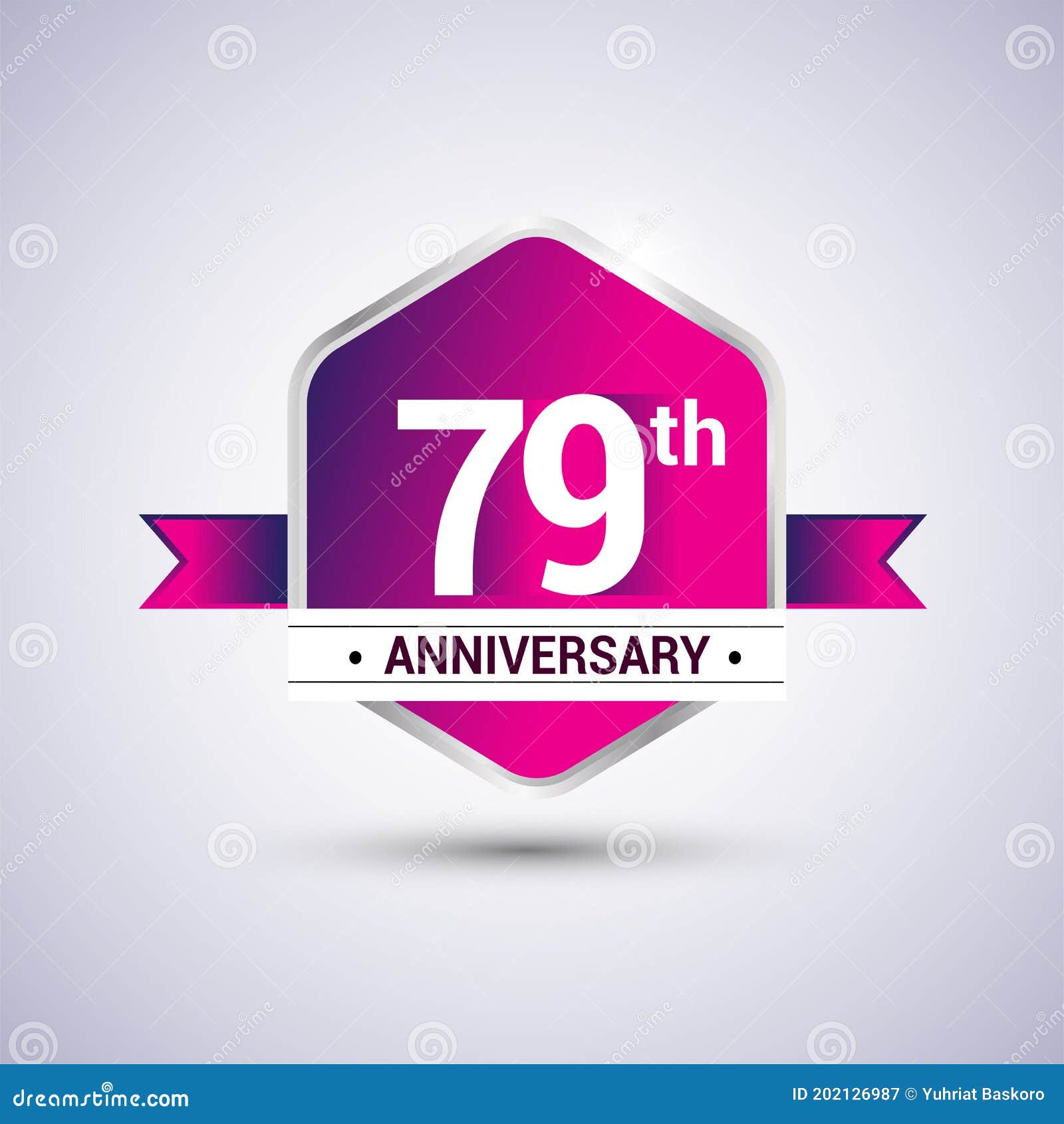Logo 79th, 79 Years Happy Anniversary Vector Illustration ...