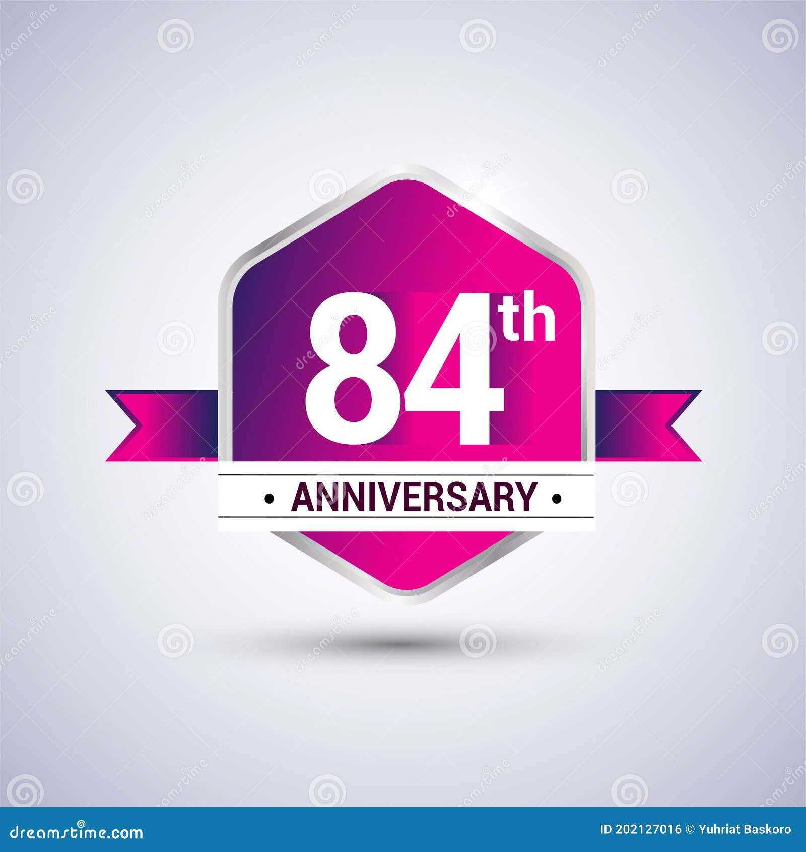 Logo 84th Anniversary Celebration Isolated in Red Hexagon Shape and Red ...