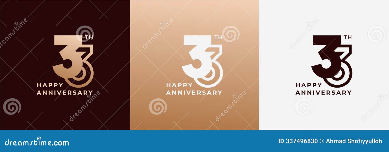 Logo 33th, 33 Years Happy Anniversary Vector Illustration ...