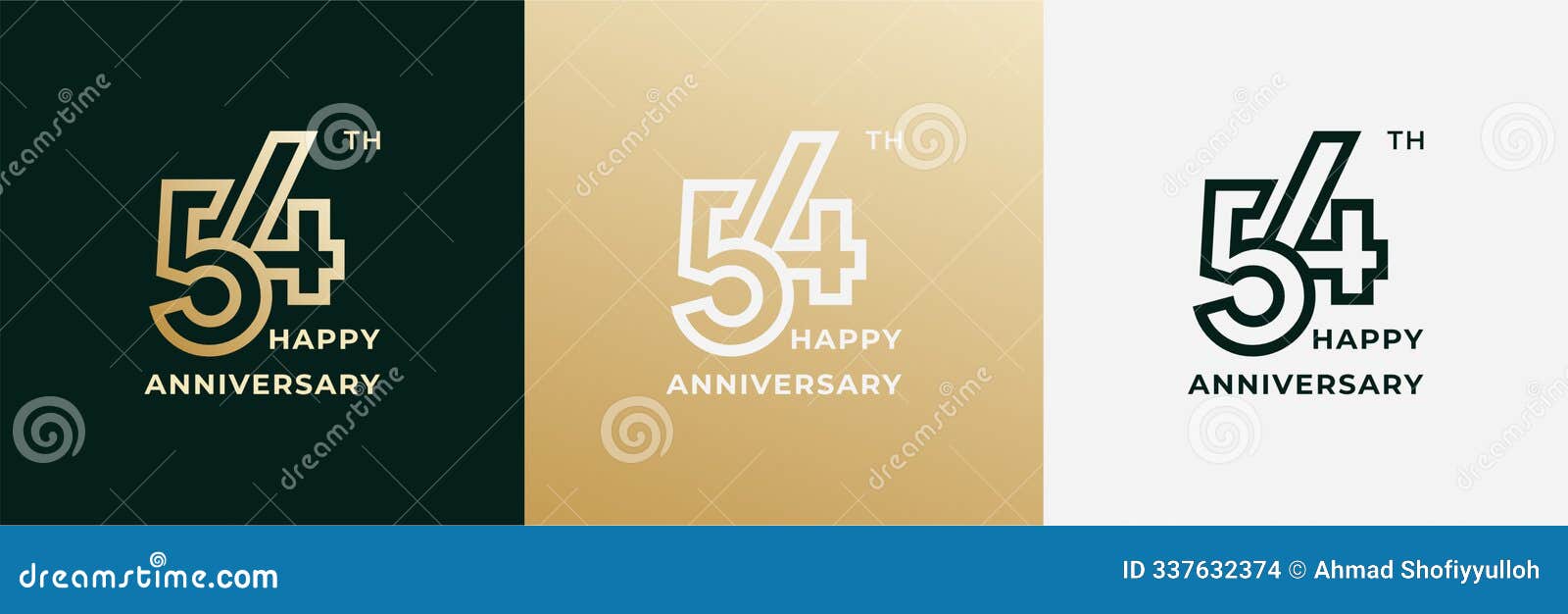 Logo 54th, 54 Years Happy Anniversary Cartoon Vector | CartoonDealer ...