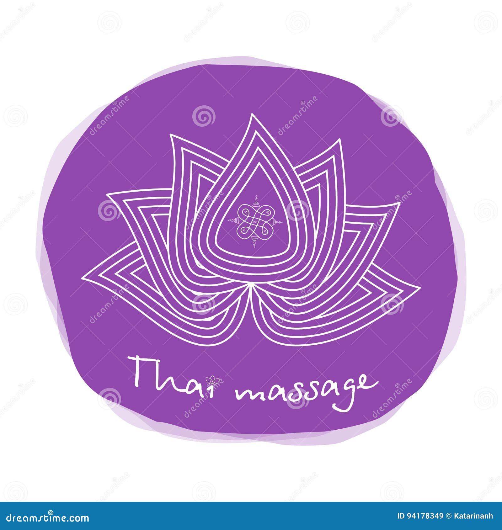 Logo Thai Massage Stylized Lotus Flower Authentic Thai Massage Stock Vector Illustration Of