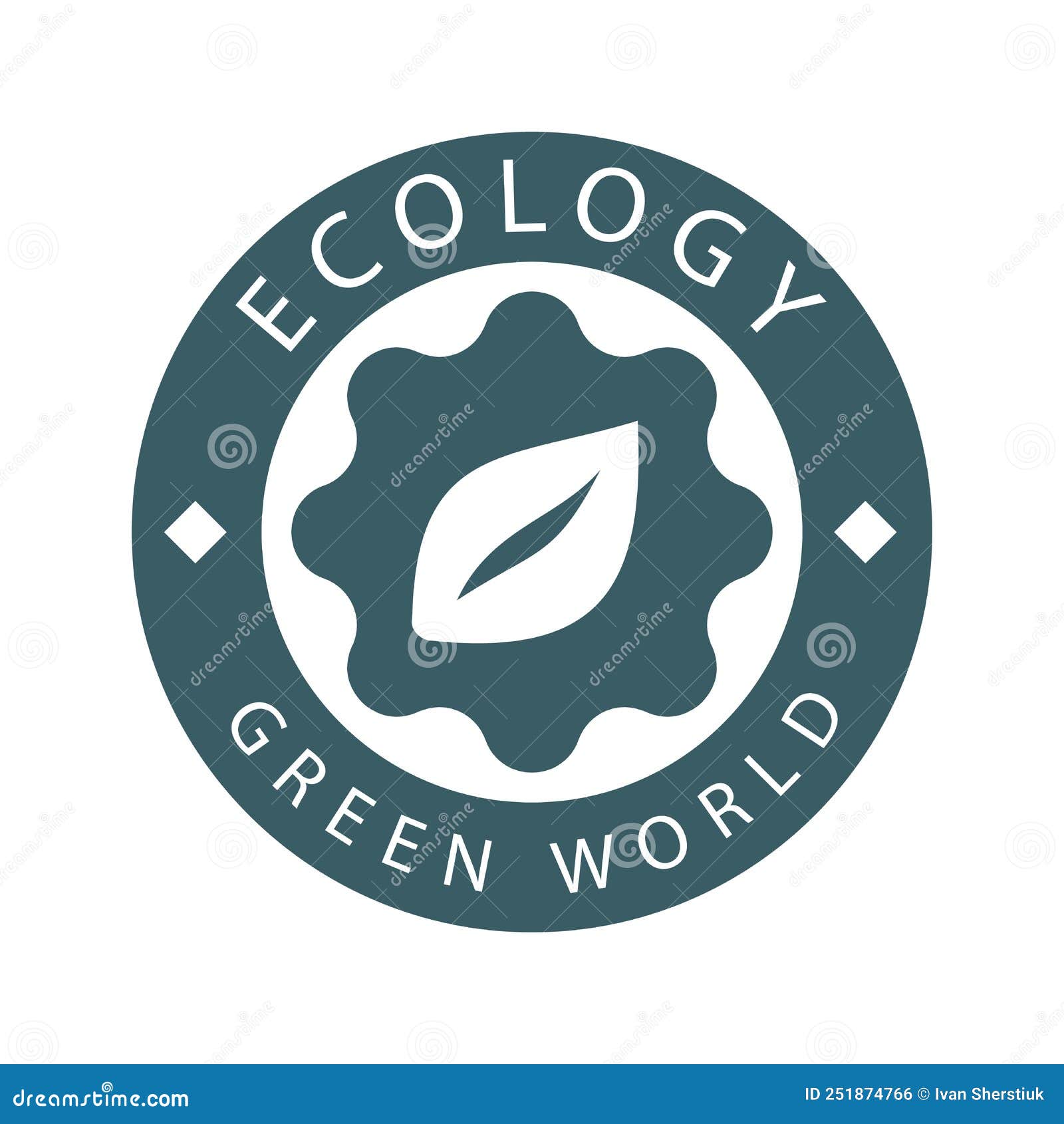 Logo on the Theme of Green World, Ecology and Zero Pollution. Isolated ...
