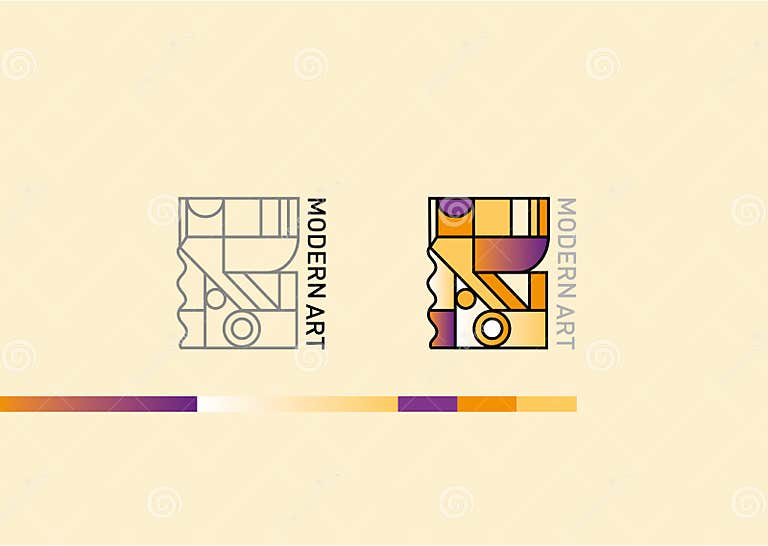 Logo on the Theme of of Modern Art Stock Vector - Illustration of line ...