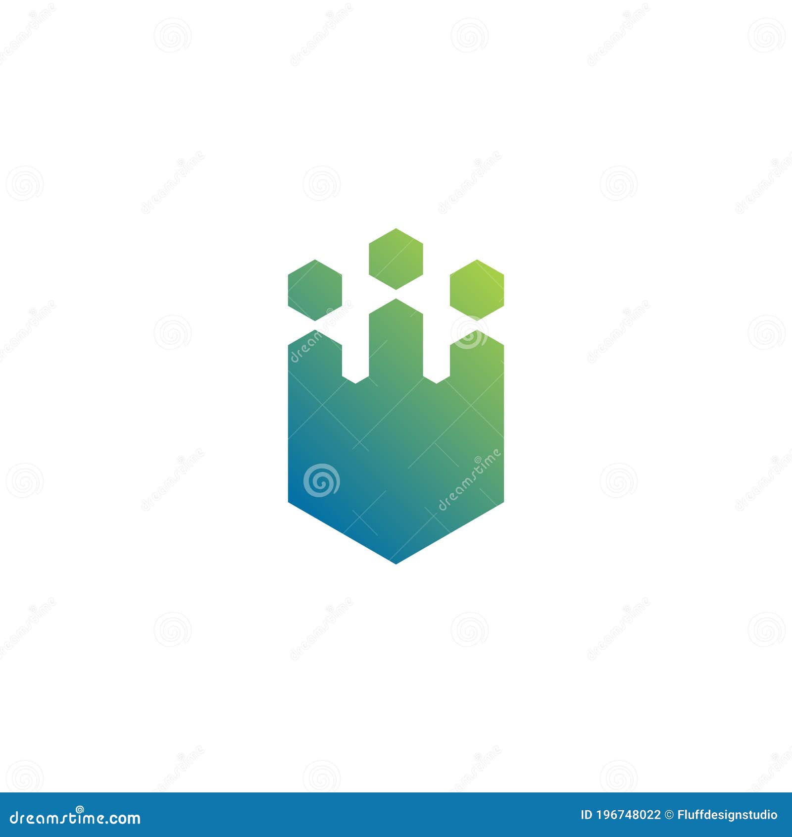 Logo of Three Geometric People Above a Shield Stock Vector ...