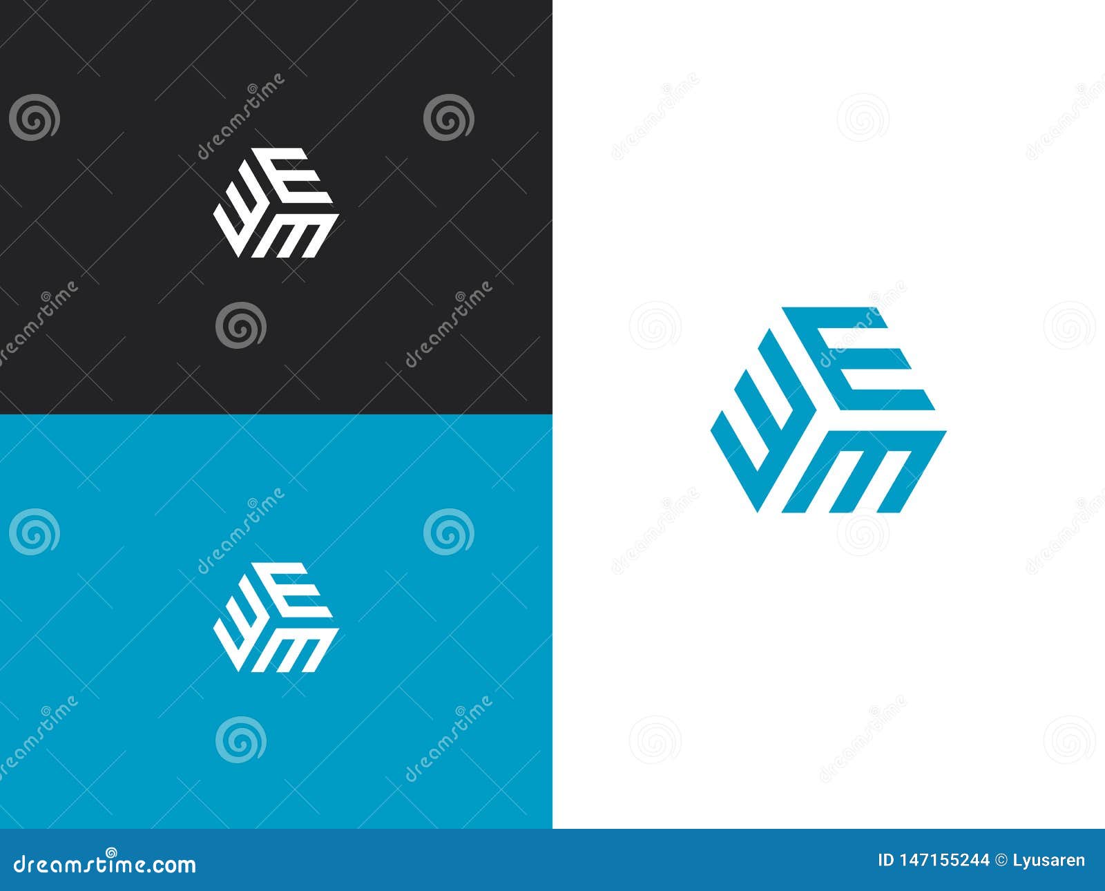 Logo Three Letters E. Isolated Monogram Vector Illustration Stock ...
